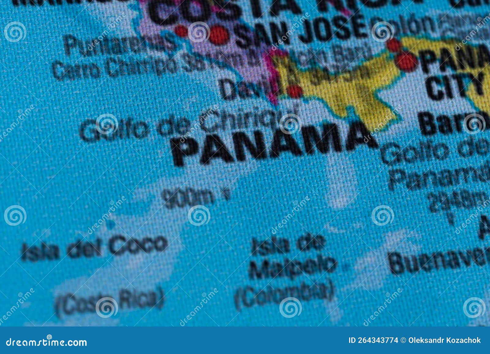 Map View of Panama on a Geographical Globe. Stock Photo - Image of ...