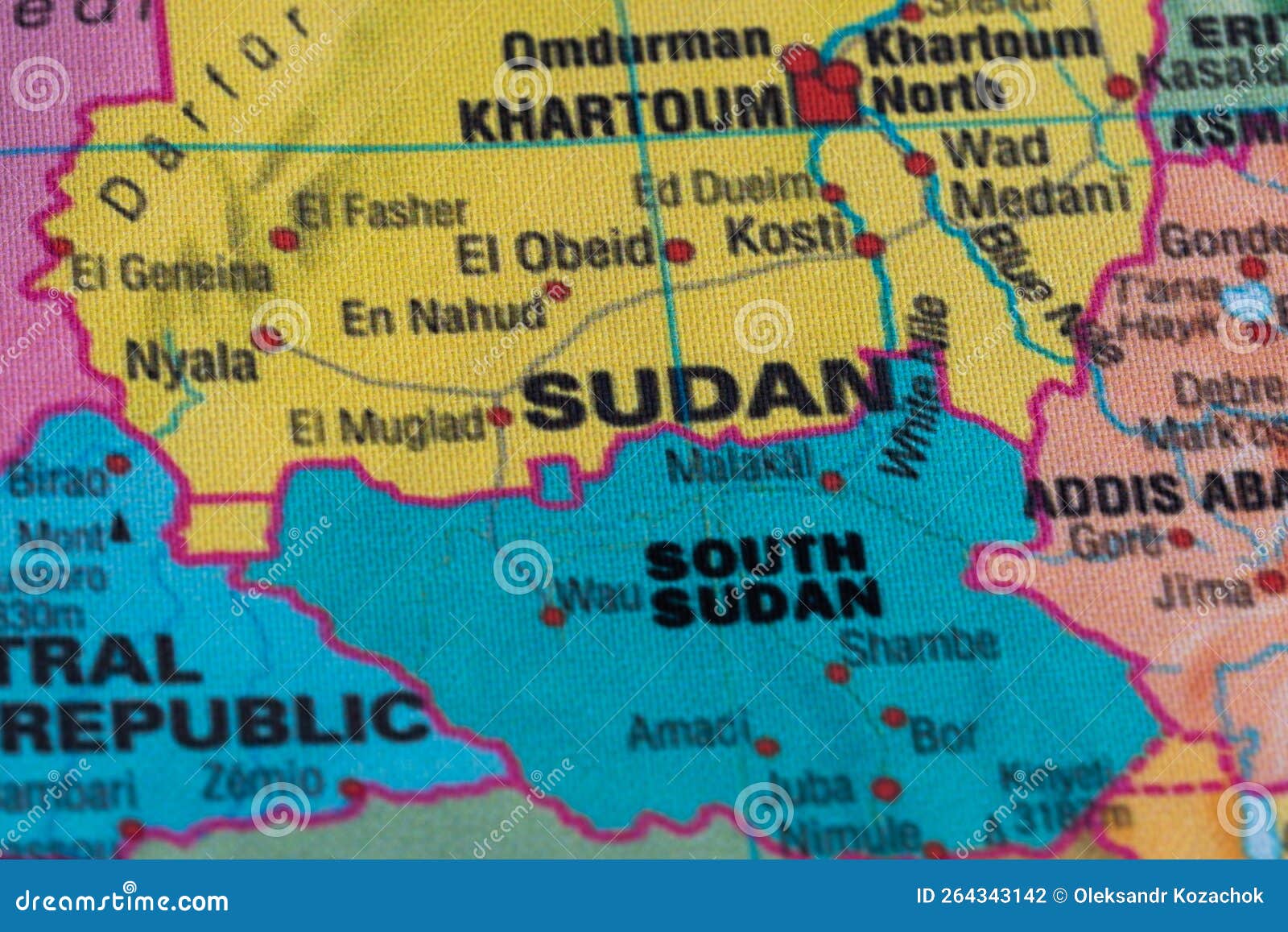 Map View of Sudan on a Geographical Globe. Stock Photo - Image of ...