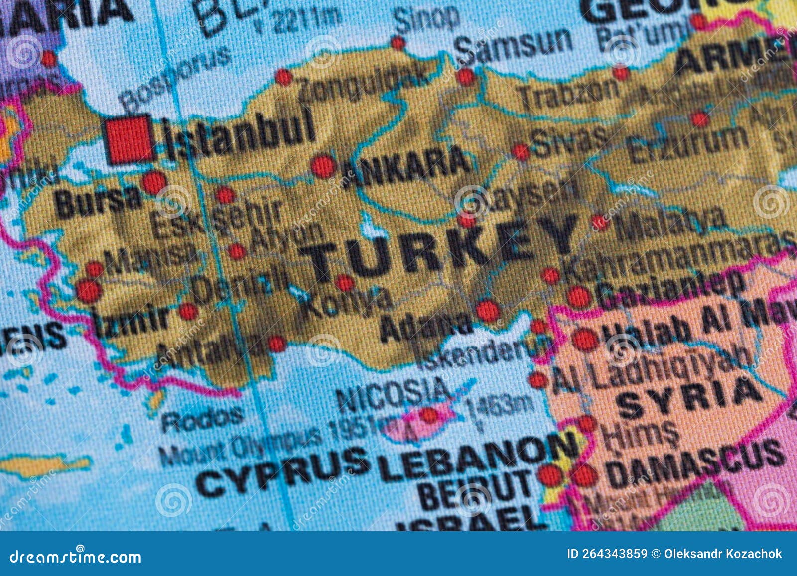 Map View of Turkey on a Geographical Globe. Stock Image - Image of trip ...