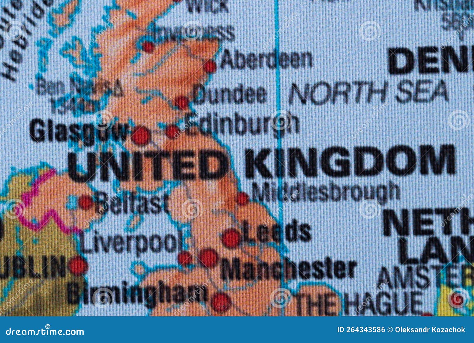 Map View of United Kingdom on a Geographical Globe. Stock Photo - Image ...