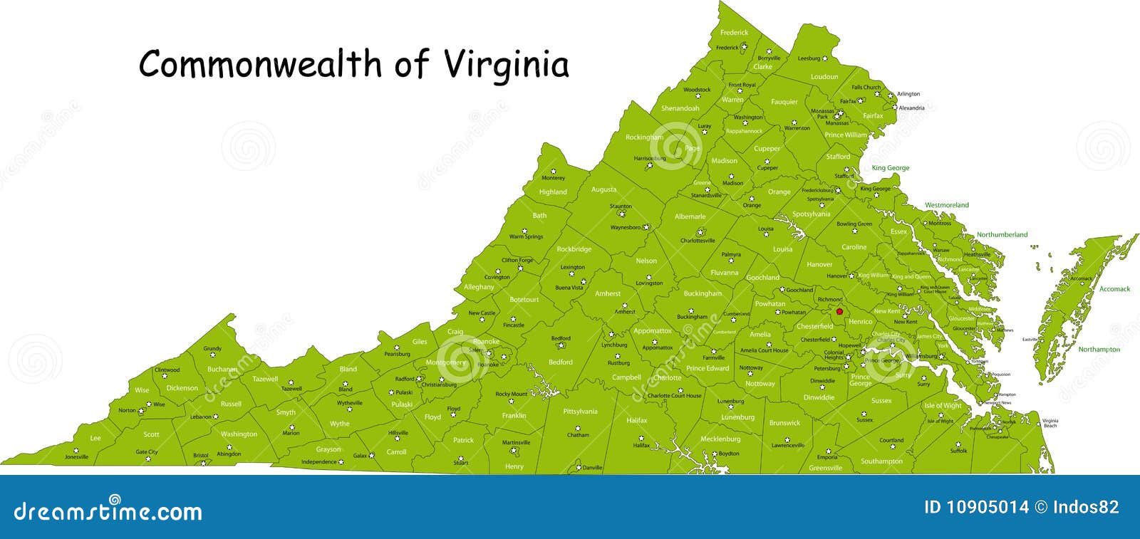 Map of Virginia stock vector. Illustration of detail - 10905014