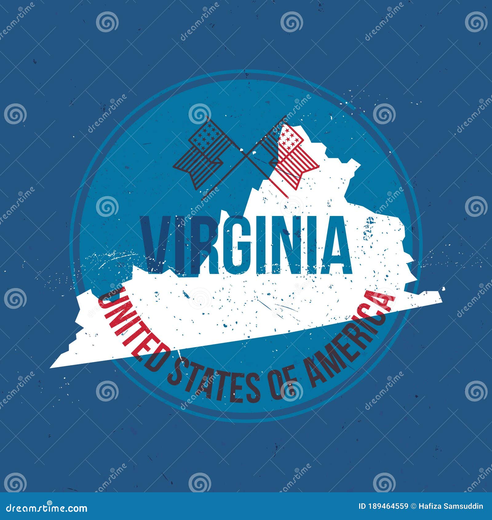 Map of Virginia State Label. Vector Illustration Decorative Design ...