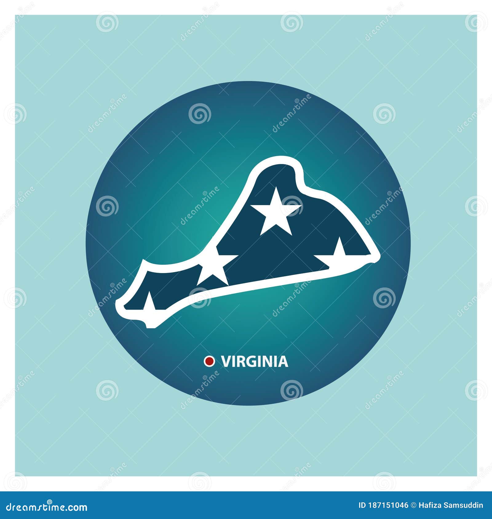 Map of Virginia State. Vector Illustration Decorative Design Stock ...