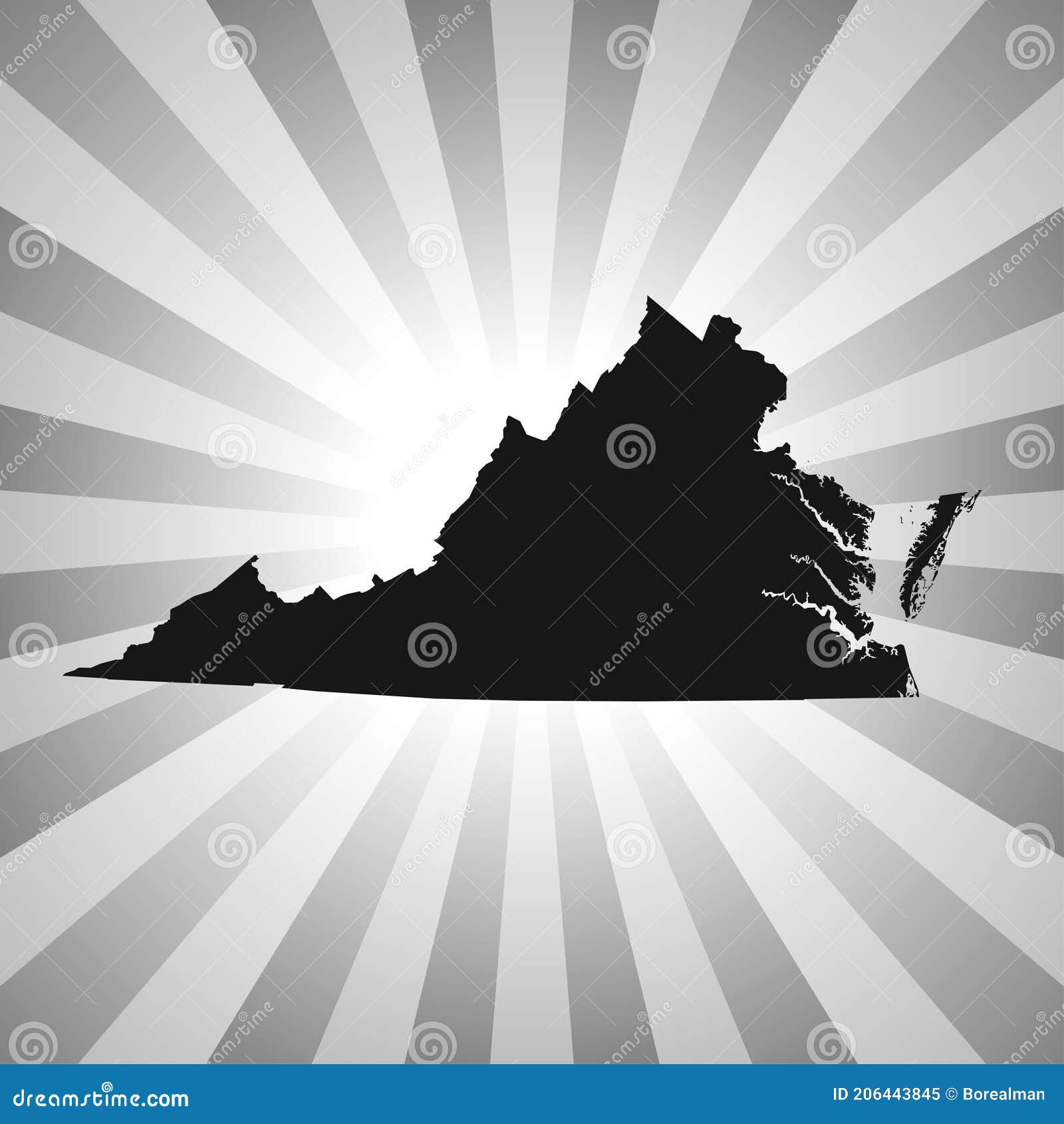 Map of the Virginia stock vector. Illustration of abstract - 206443845
