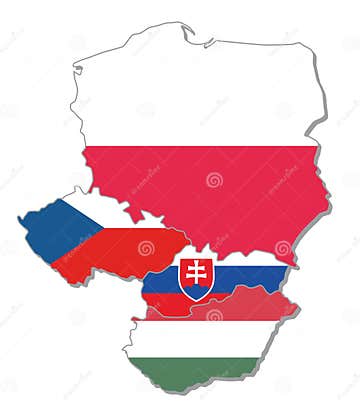 Map of the visegrad group stock illustration. Illustration of union ...