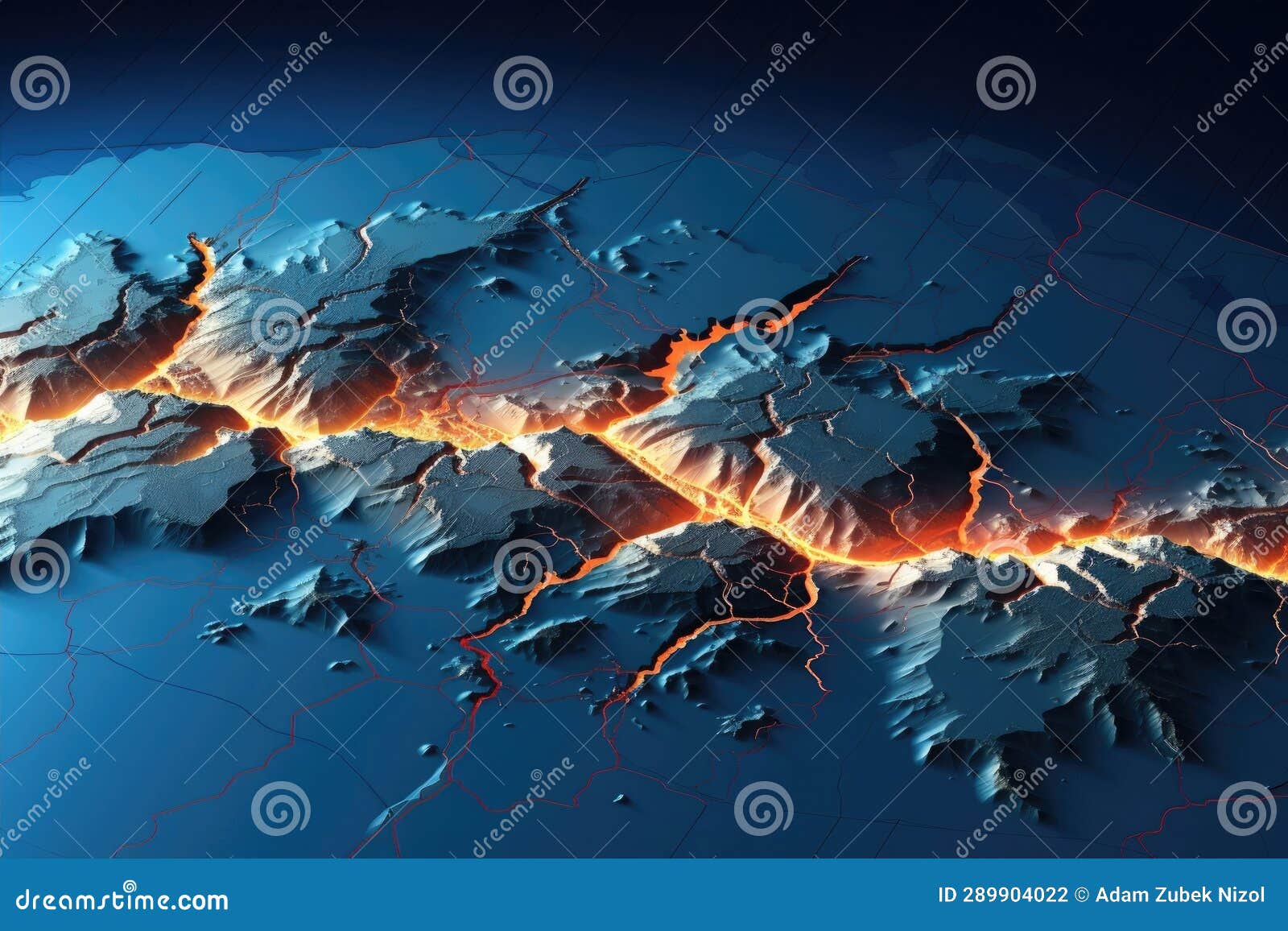 A map of a volcano stock illustration. Illustration of topography ...