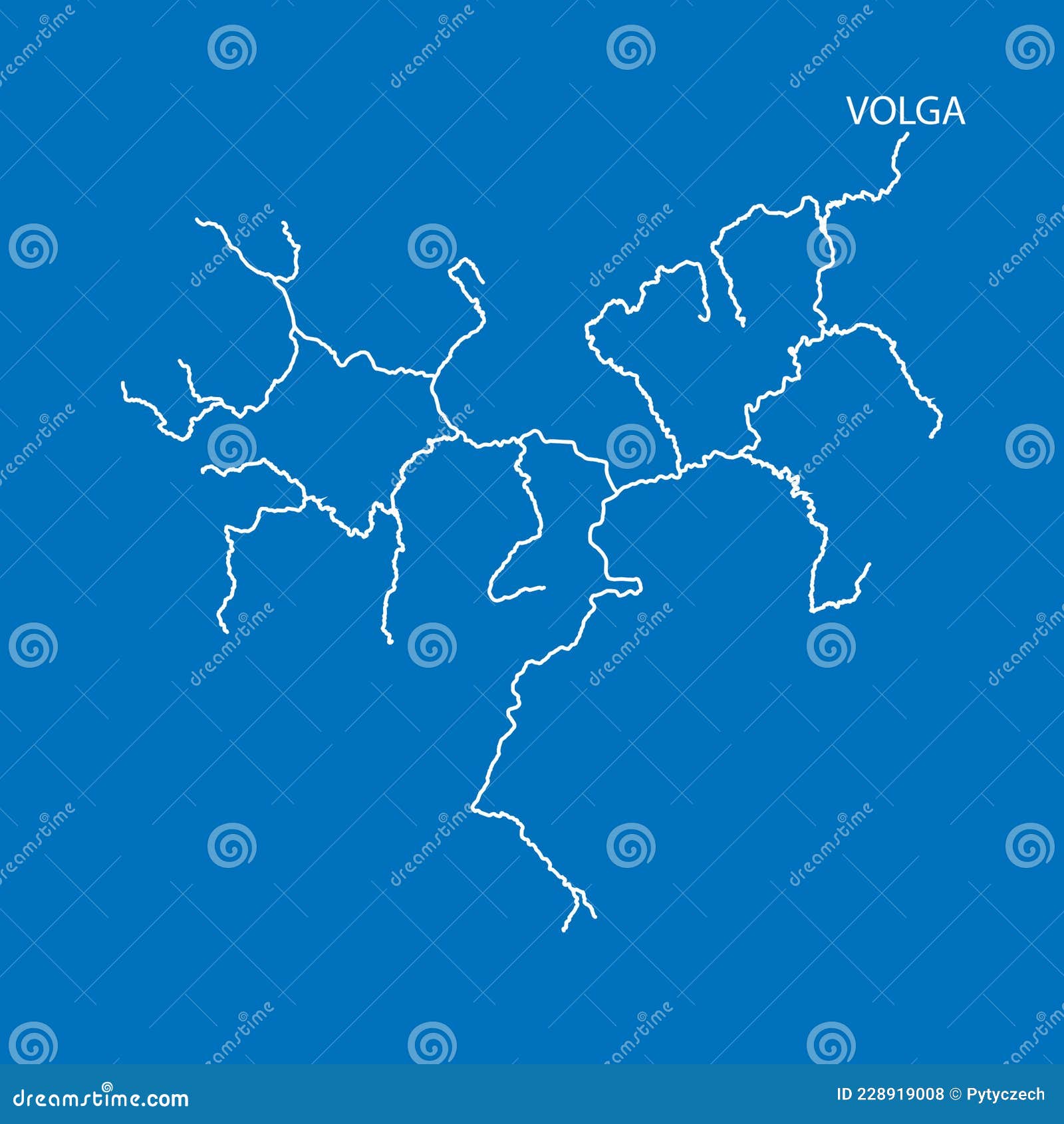 Map of Volga River Drainage Basin. Simple Thin Outline Vector ... Map of Volga River Drainage Basin. Simple Thin Outline Vector ...