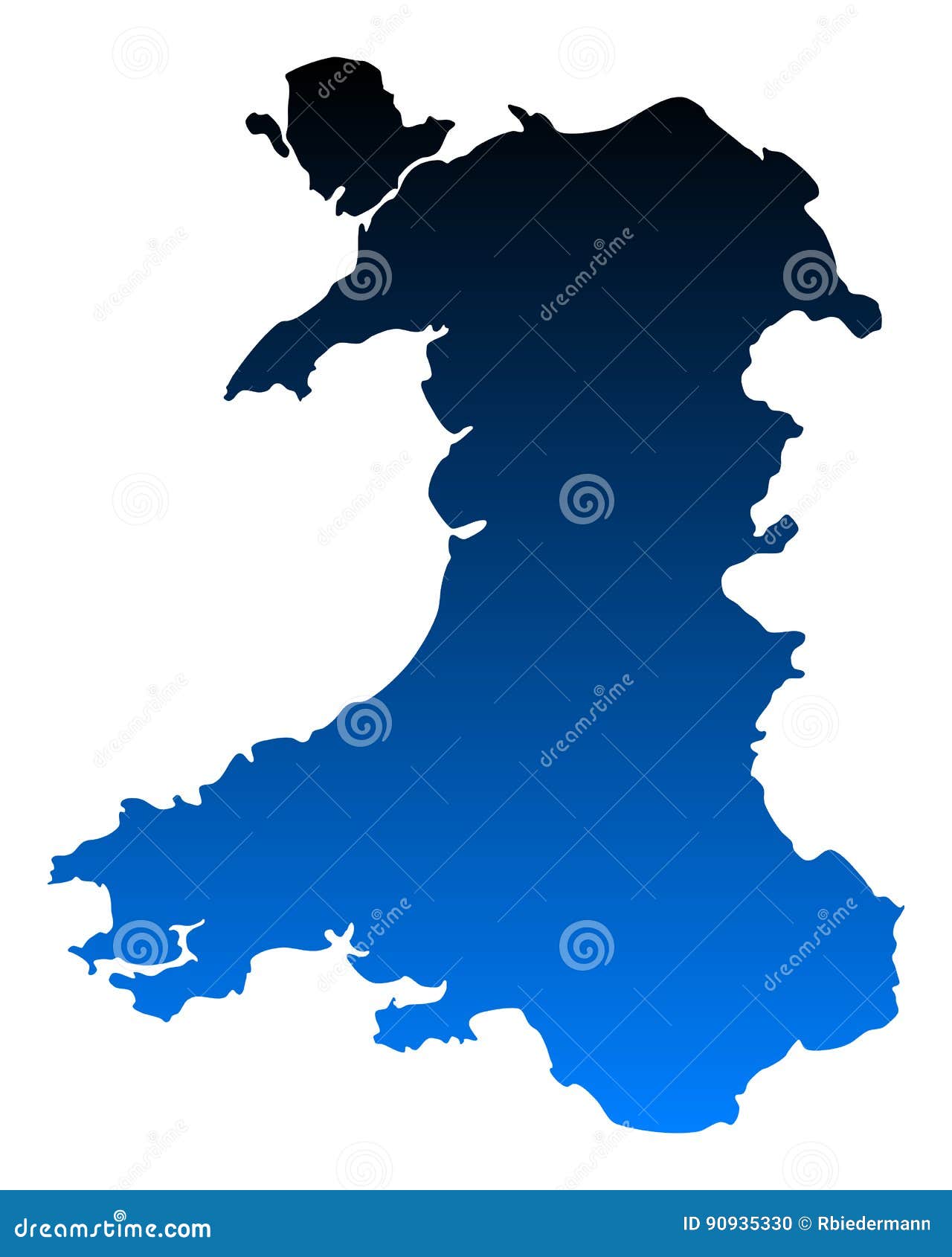 Map of Wales stock vector. Illustration of contour, geography - 90935330