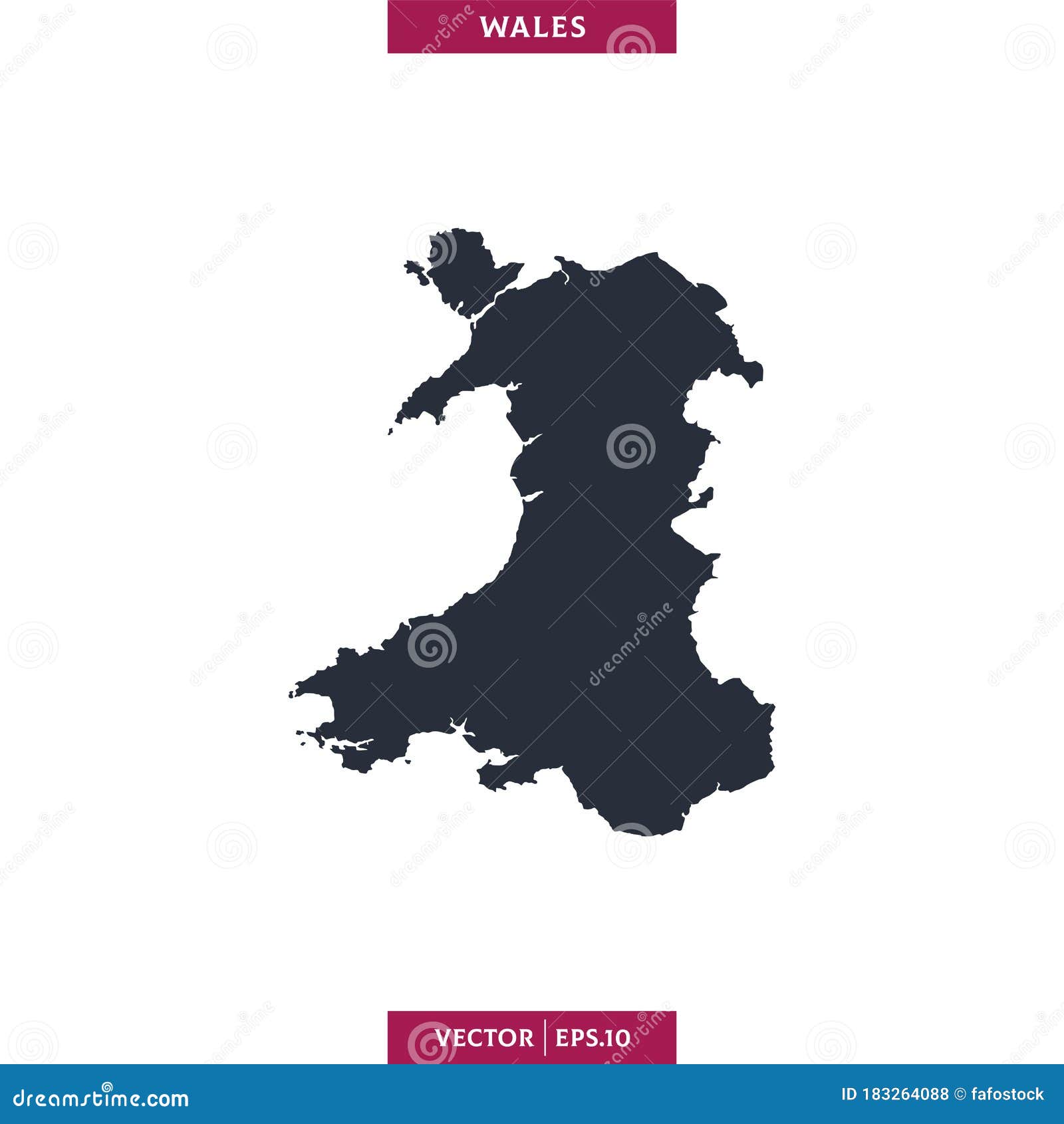Wales Detailed Map Highlighted On Blue Rounded World Map Cartoon Vector ...