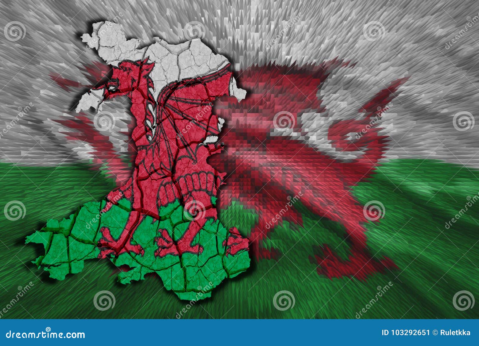 Welsh Map stock illustration. Illustration of flag, region - 103292651