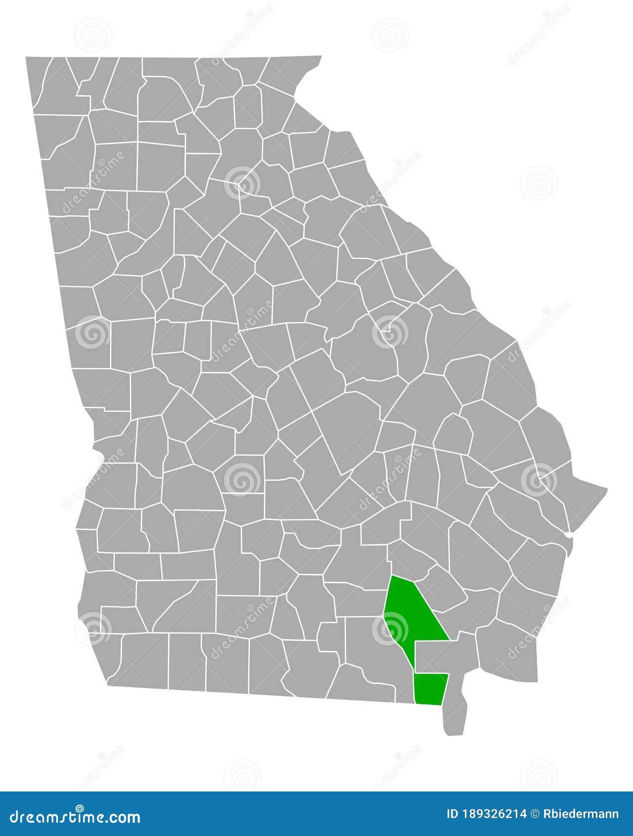 Map of Ware in Georgia stock vector. Illustration of isolated - 189326214