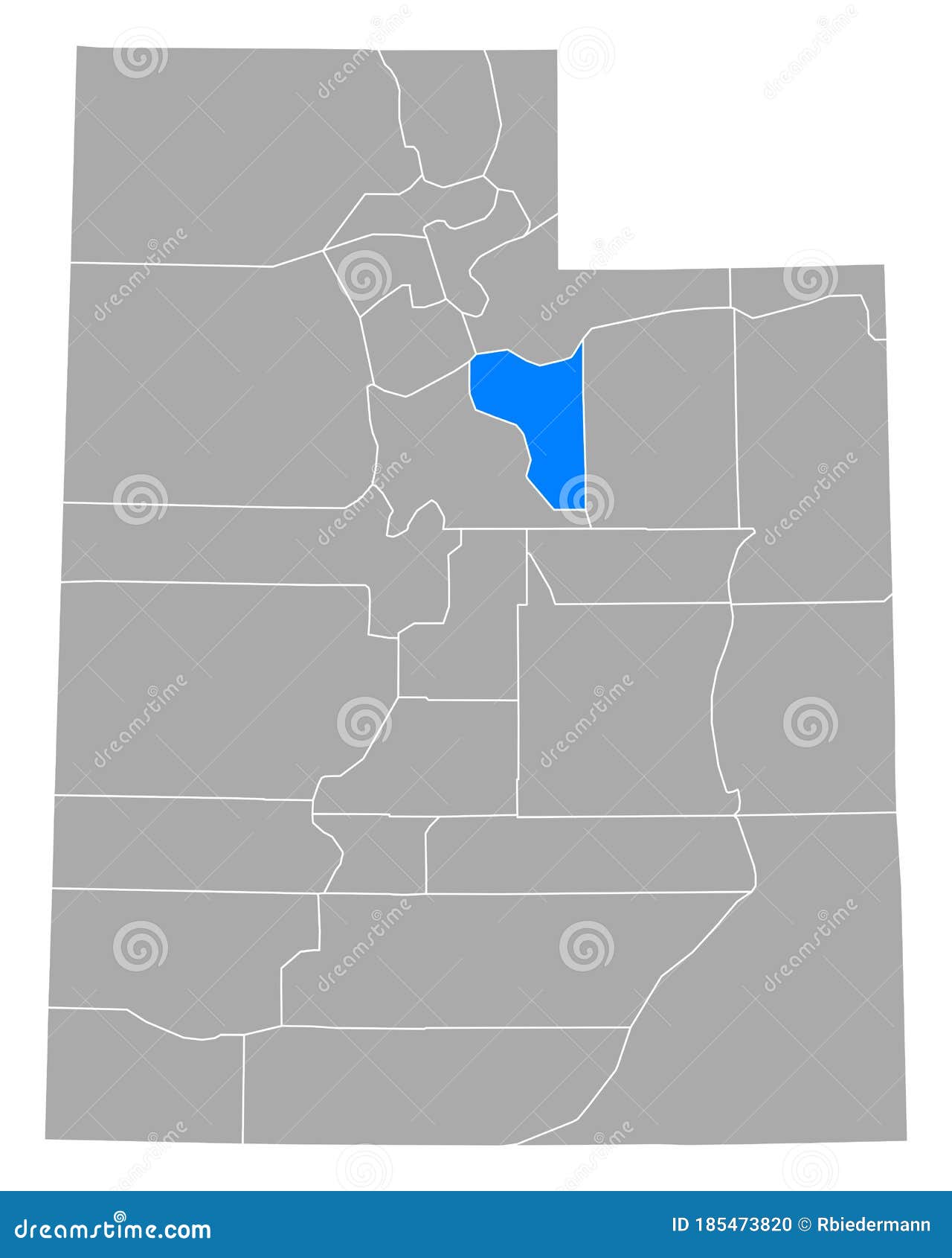 Map of Wasatch in Utah stock vector. Illustration of location - 185473820