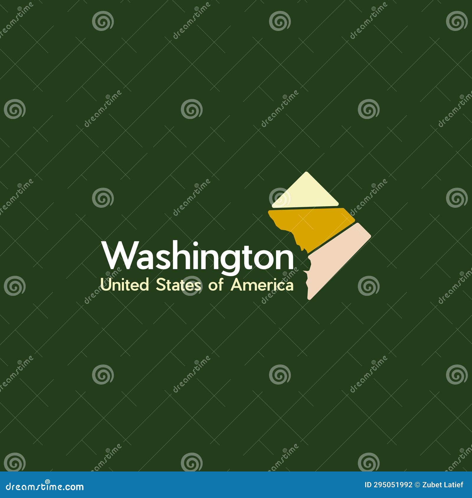 Map of Washington City Modern Simple Logo Stock Vector - Illustration ...