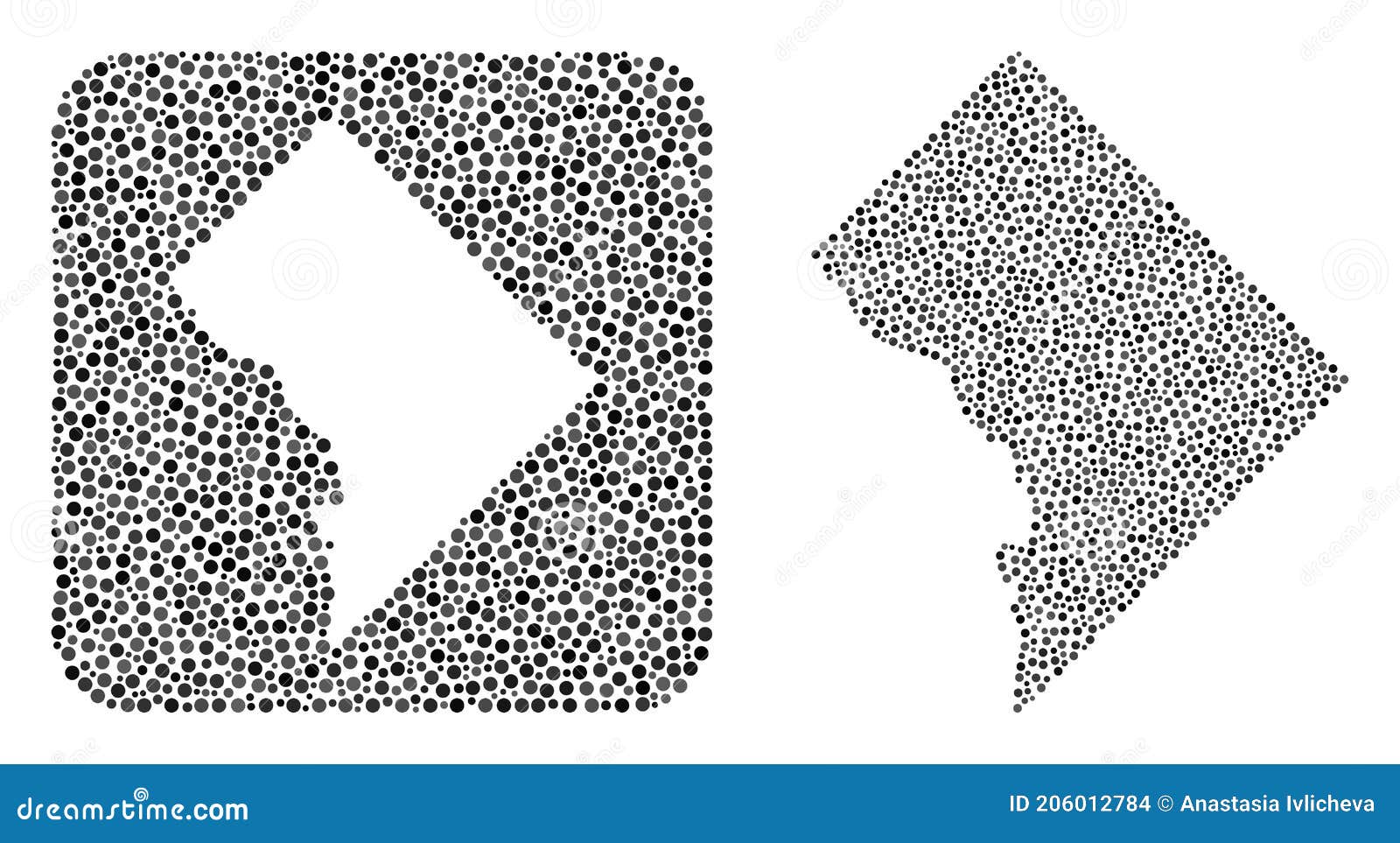 Map of Washington DC - Dotted Collage with Stencil Stock Vector ...
