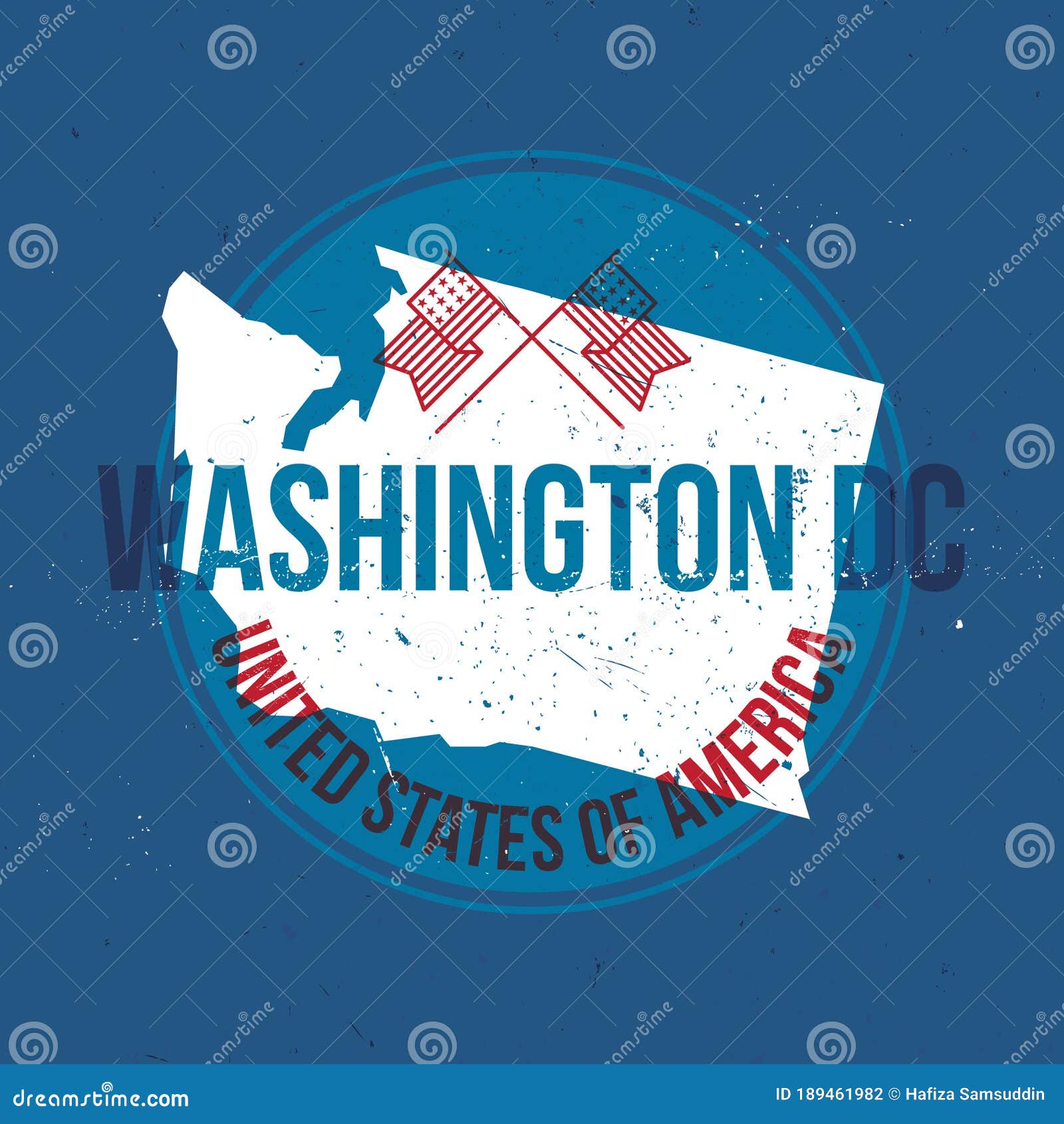 Map of Washington Dc State Label. Vector Illustration Decorative Design ...