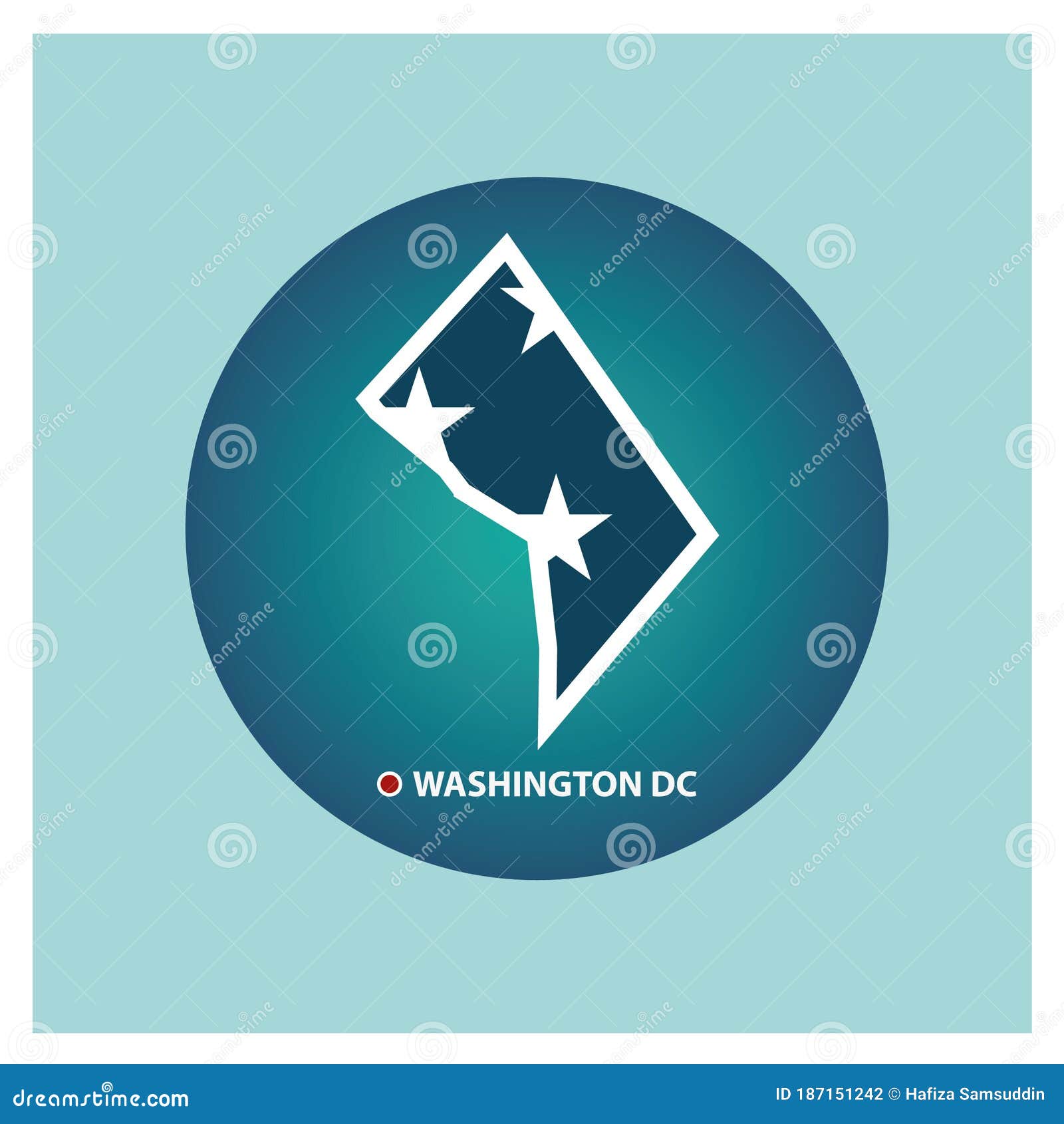 Map of Washington Dc State. Vector Illustration Decorative Design Stock ...