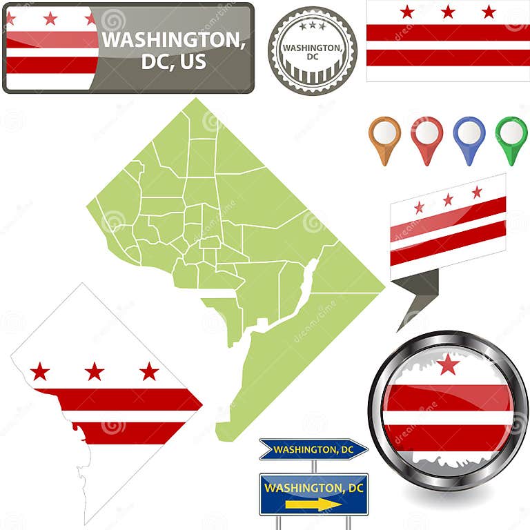 Map of Washington, DC, US stock vector. Illustration of travel - 221109146