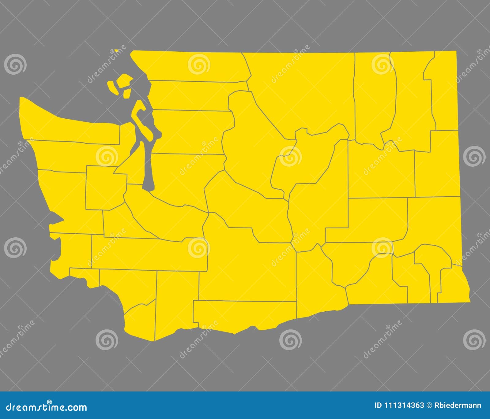 Map of Washington stock vector. Illustration of regions - 111314363