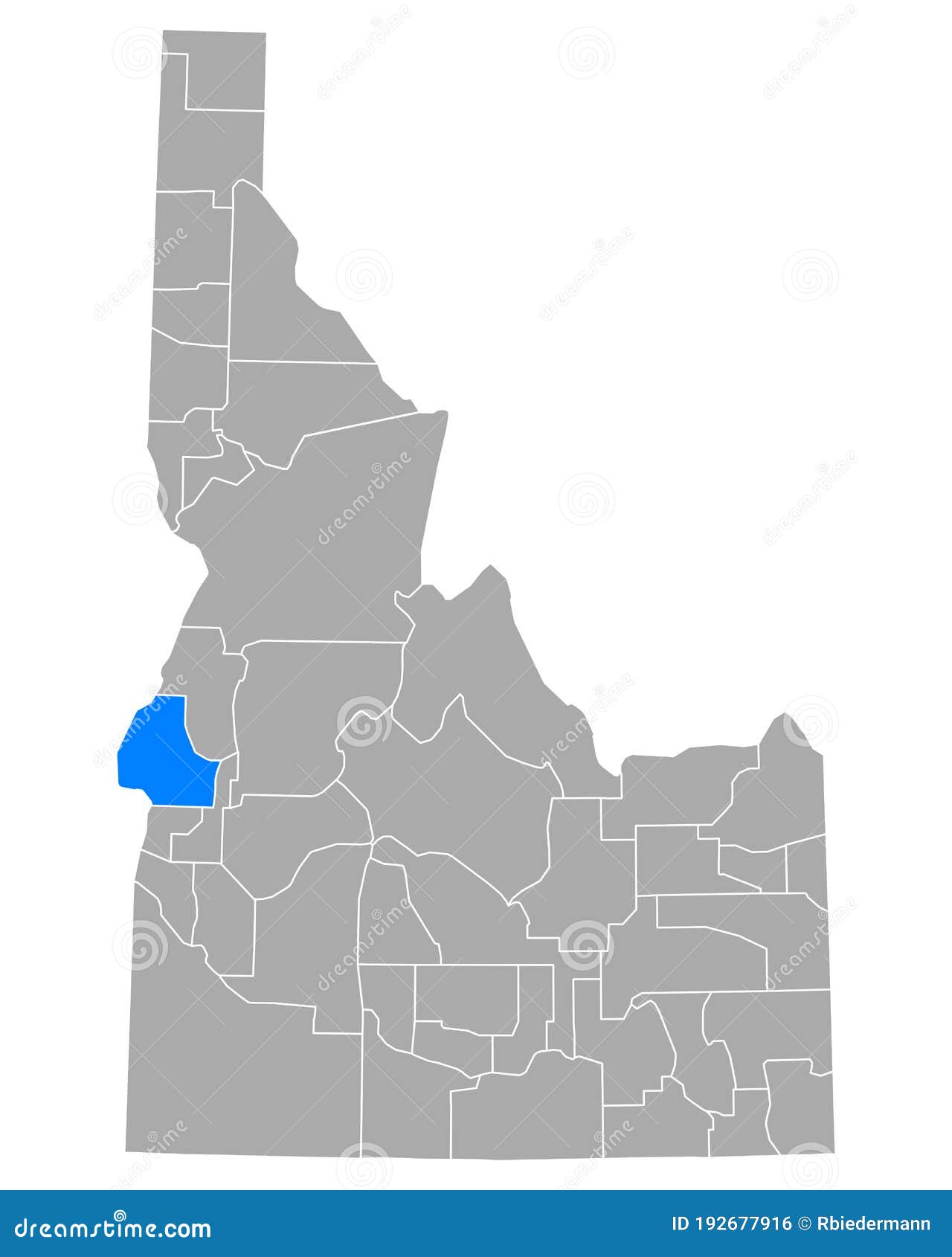 Map of Washington in Idaho stock vector. Illustration of grey - 192677916