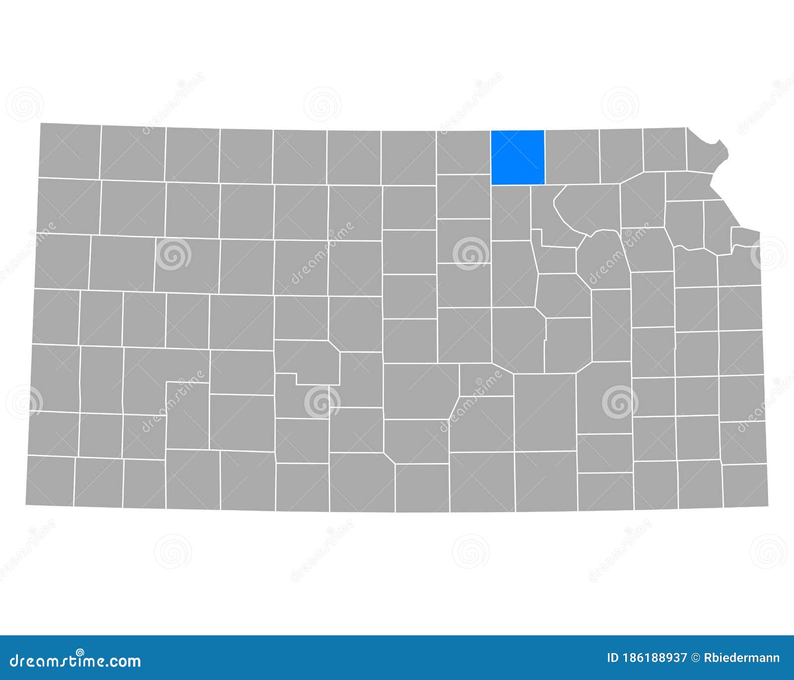 Map of Washington in Kansas Stock Vector - Illustration of county, grey ...