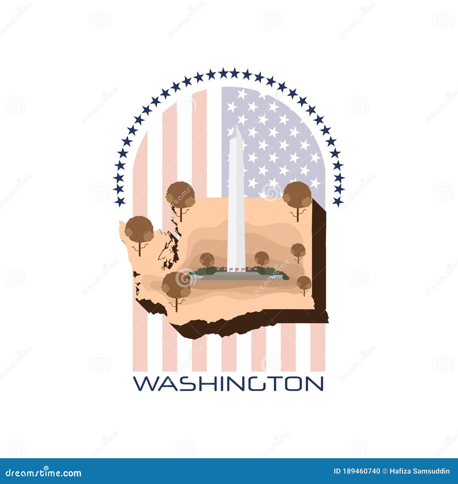 Map of Washington State. Vector Illustration Decorative Design Stock ...