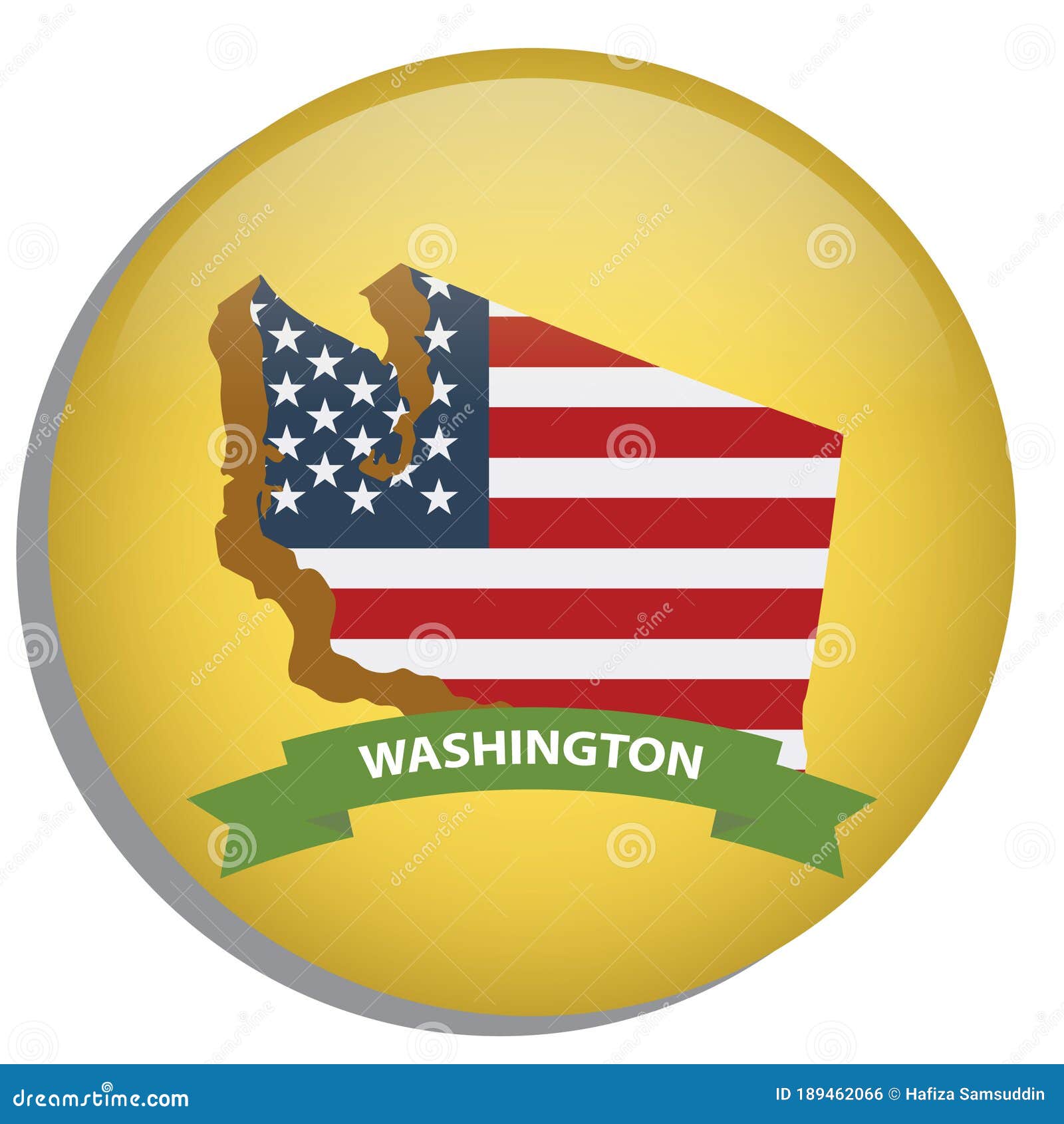 Map of Washington State. Vector Illustration Decorative Design Stock ...