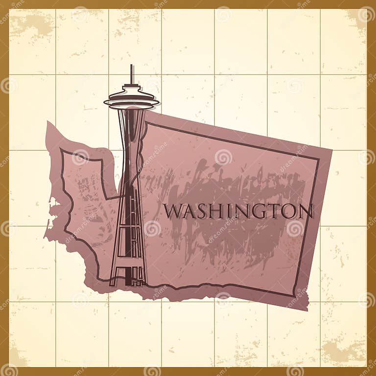 Map of Washington State. Vector Illustration Decorative Design ...