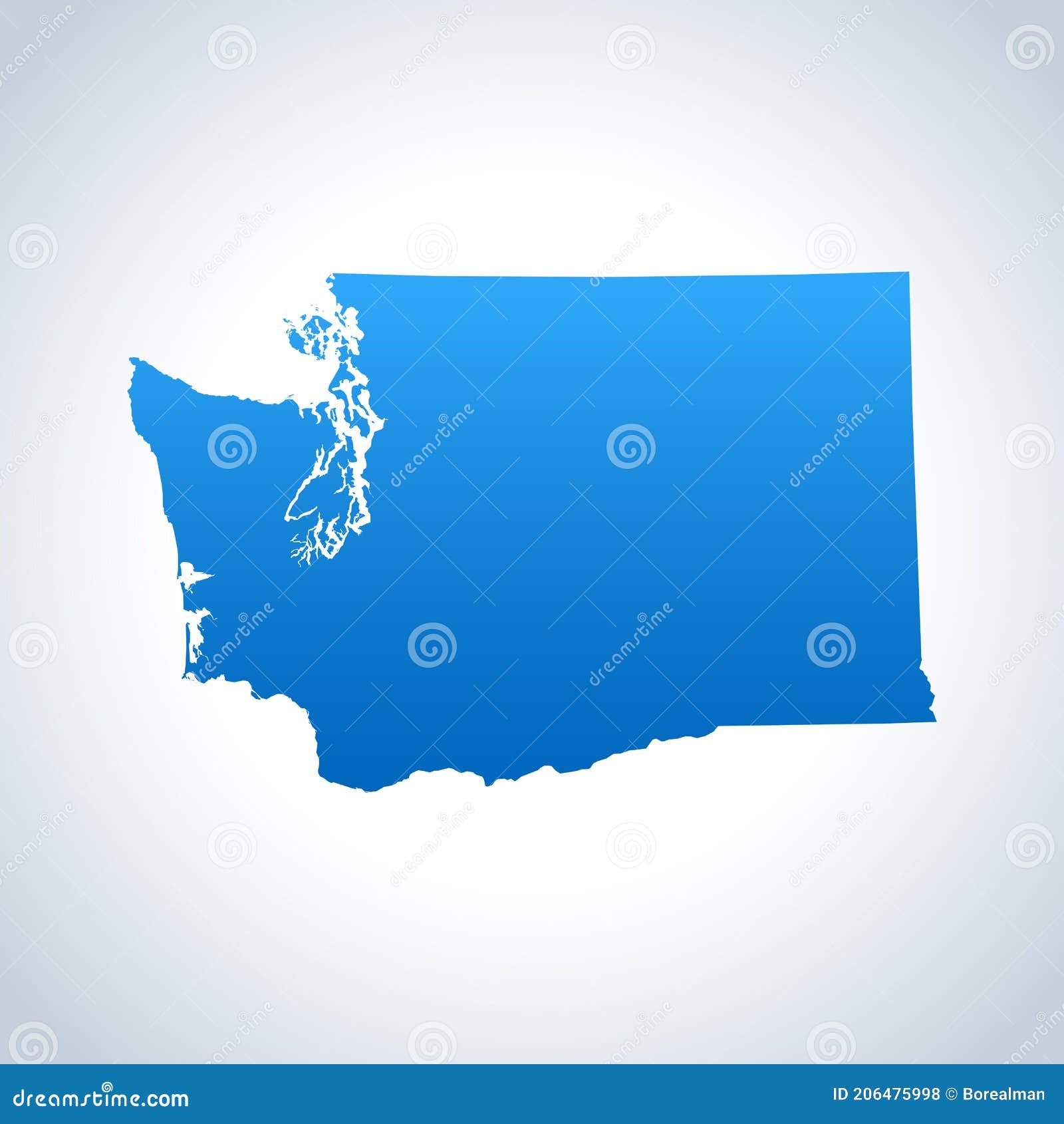 Map of the Washington stock vector. Illustration of america - 206475998