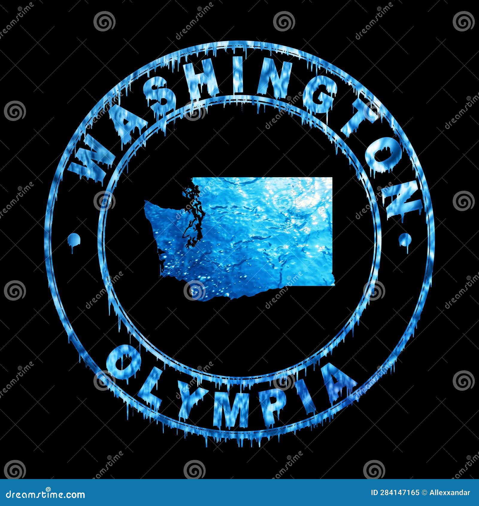 Map of Washington Water Concept Stock Illustration - Illustration of ...