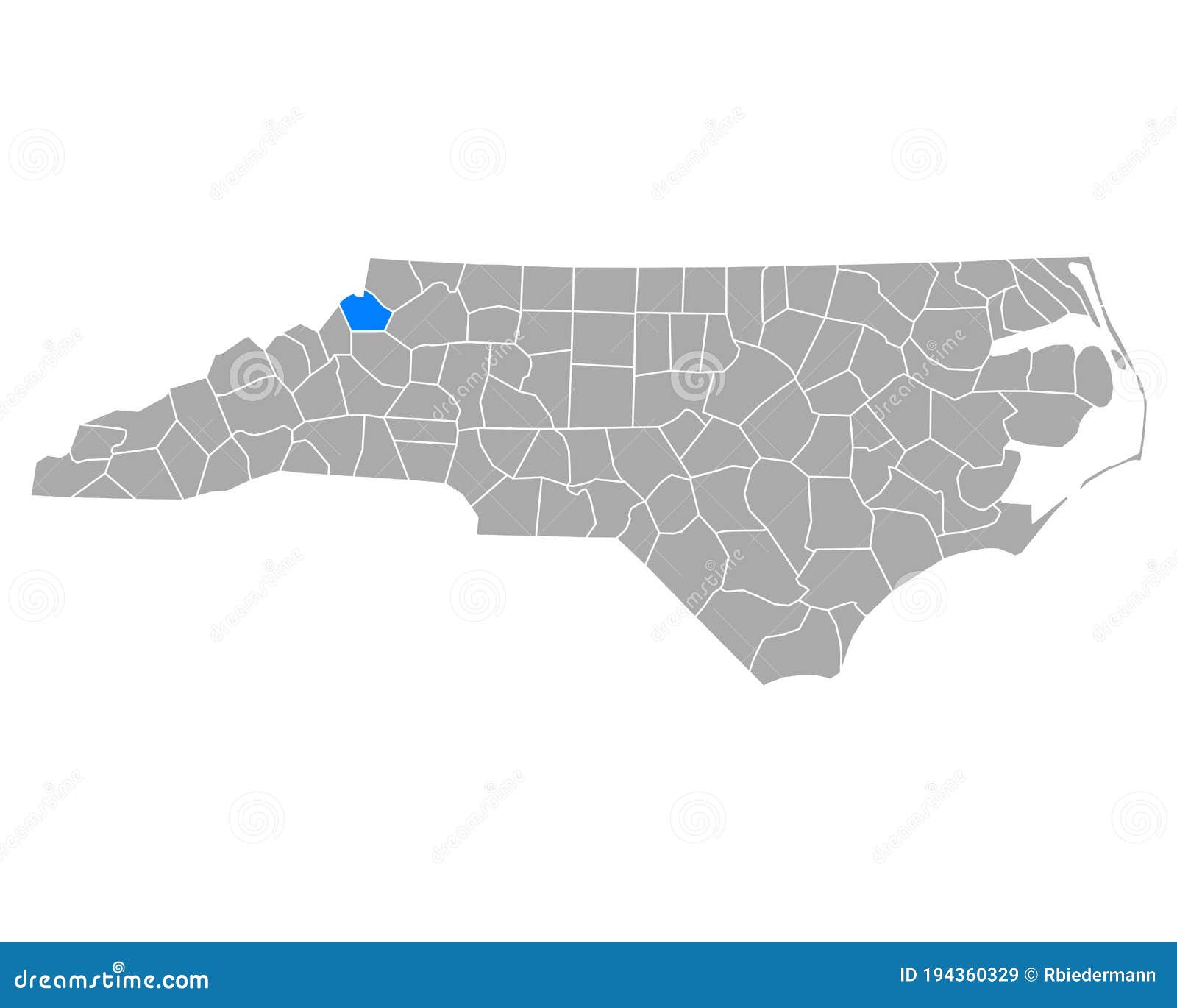 Map of Watauga in North Carolina Stock Vector - Illustration of ...