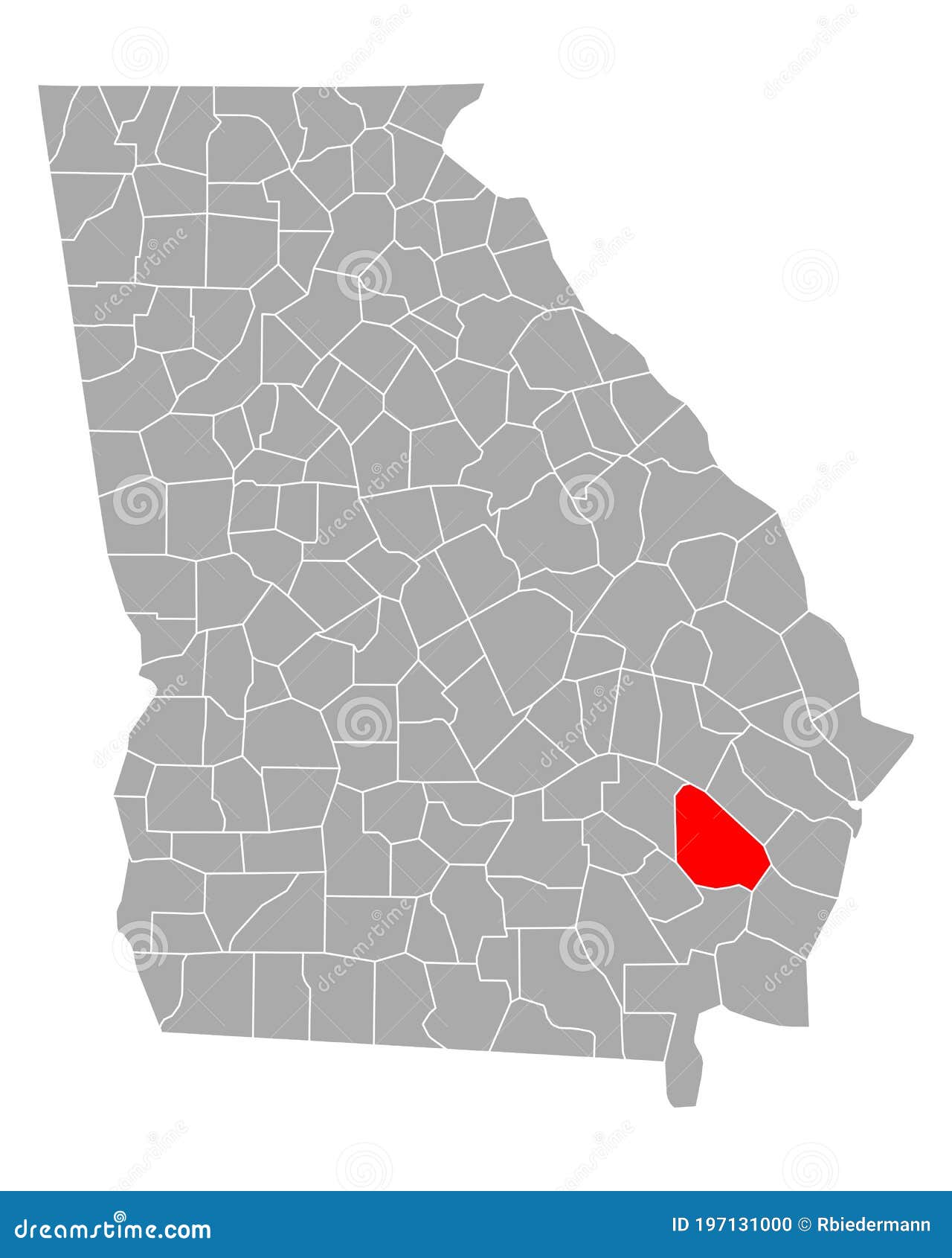 Map of Wayne in Georgia stock vector. Illustration of isolated - 197131000