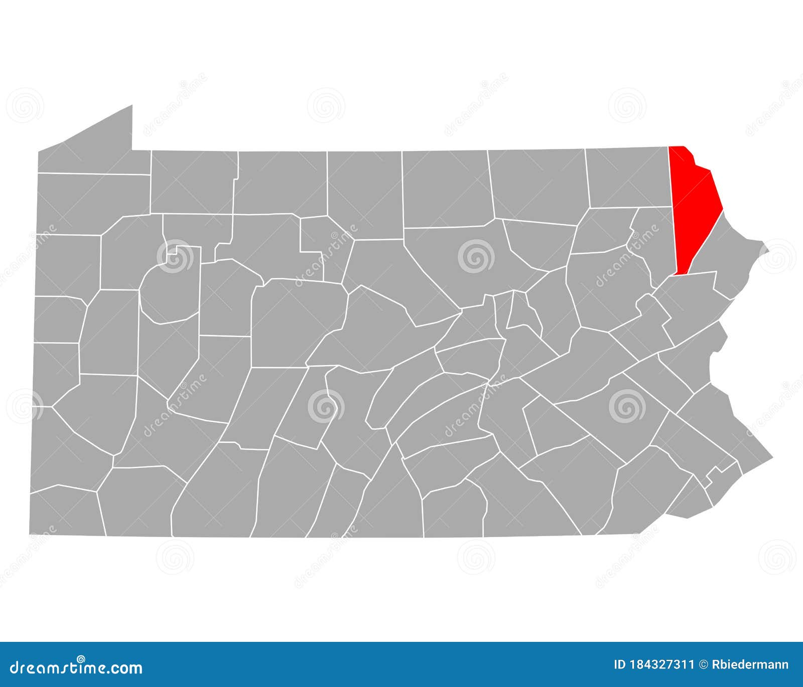 Map of Wayne in Pennsylvania Stock Vector - Illustration of grey ...