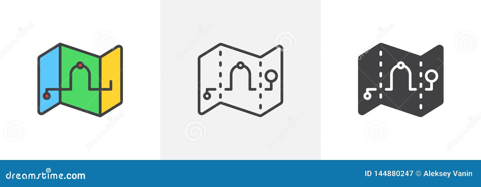 Map waypoints icon stock vector. Illustration of vector - 144880247