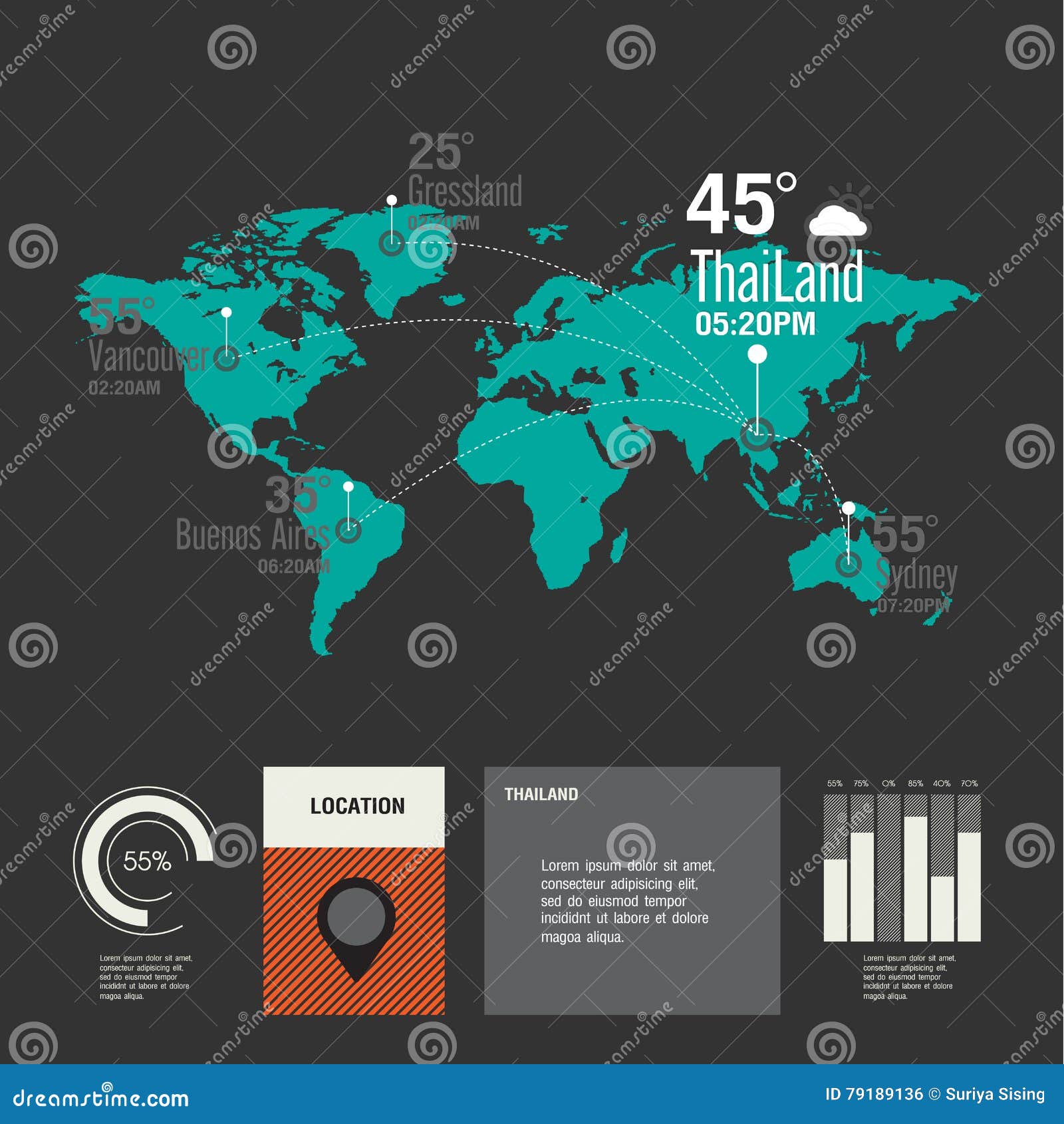 Map Weather widgets stock illustration. Illustration of date - 79189136