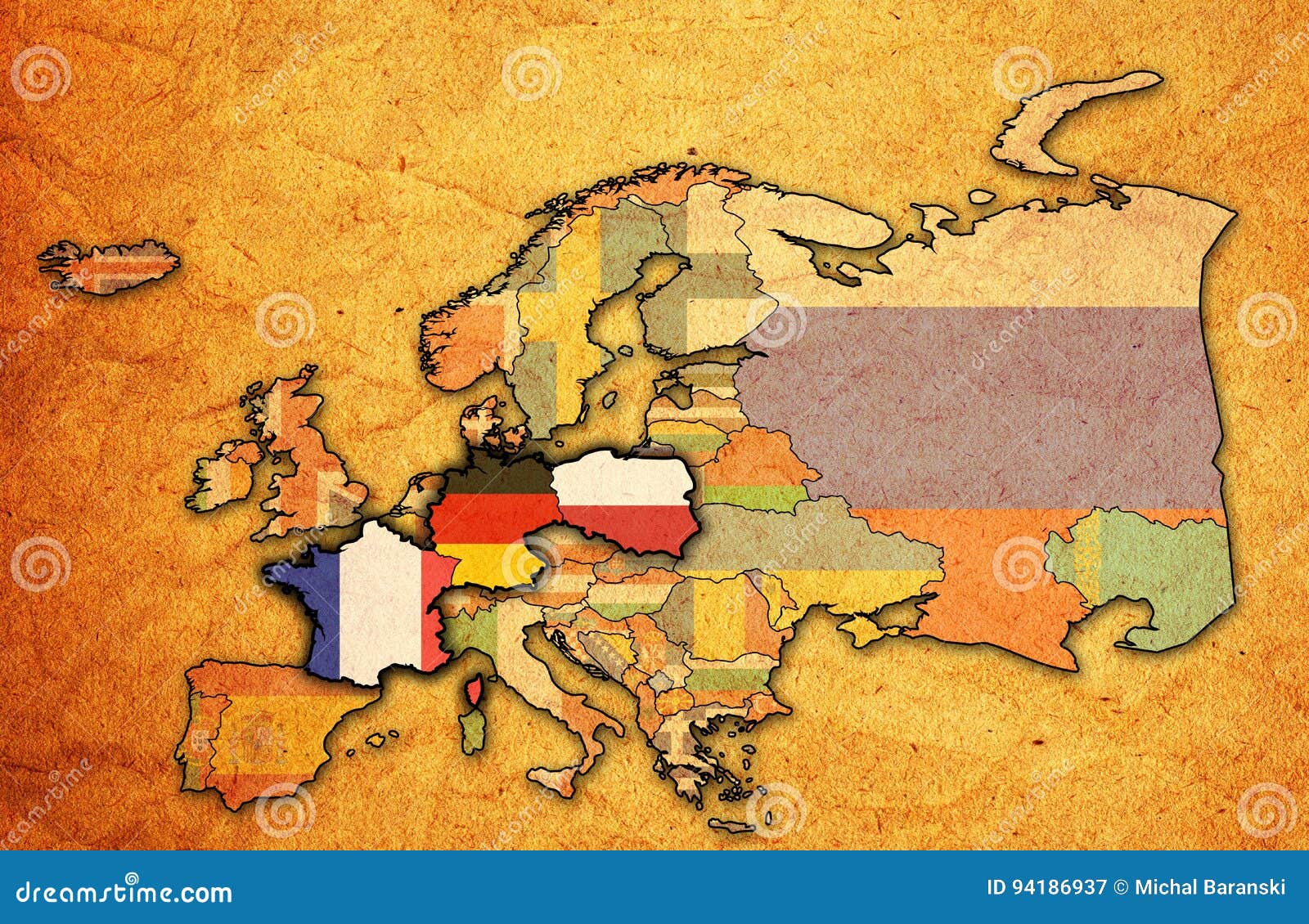 Map of weimar triangle stock illustration. Illustration of ...