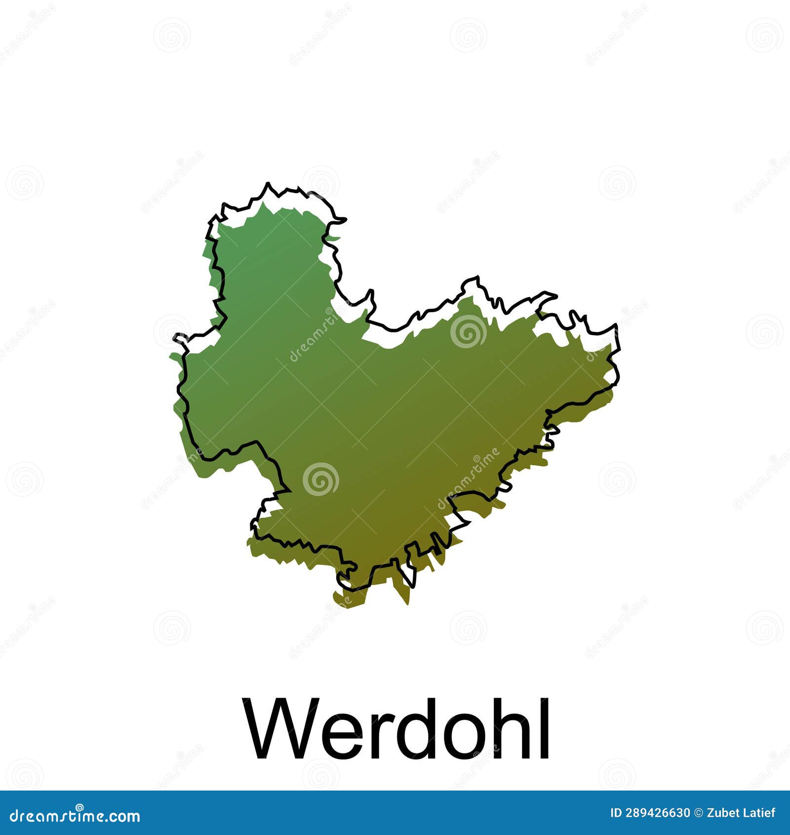 Map of Werdohl City Modern Colorful Design, Illustration Vector Design ...