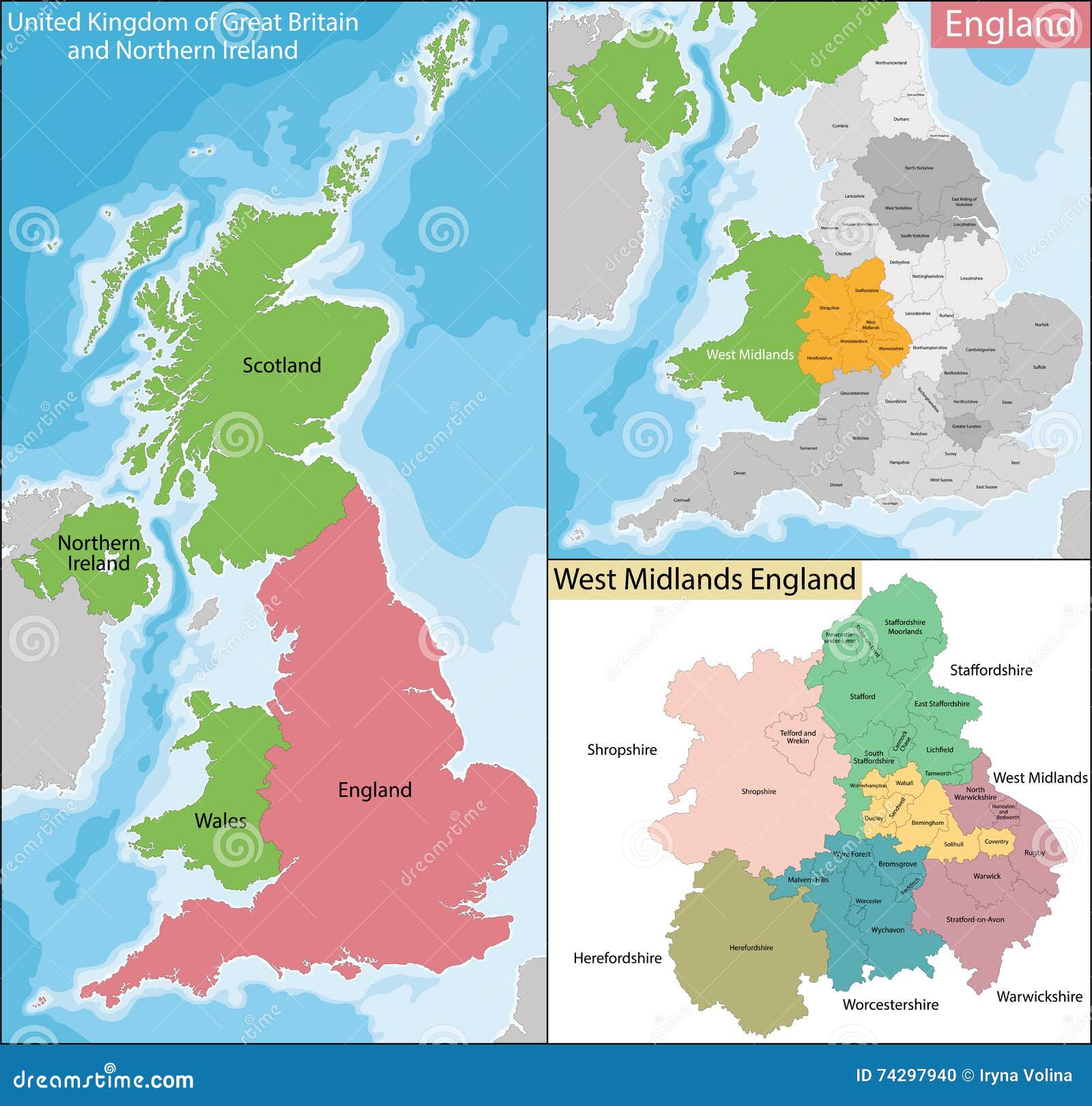 Map of West Midlands England Stock Vector - Illustration of dudley ...