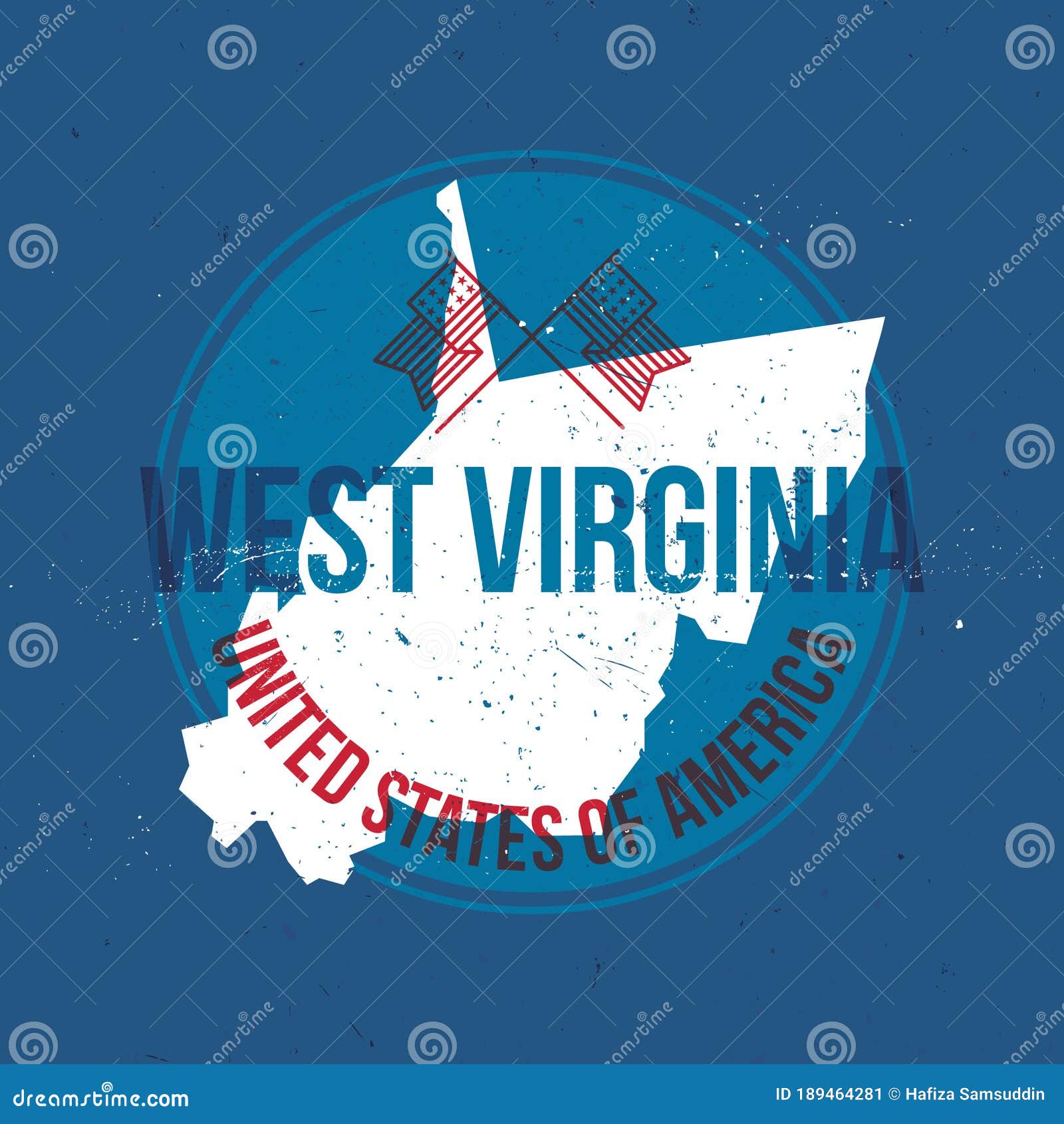 Map of West Virginia State Label. Vector Illustration Decorative Design ...