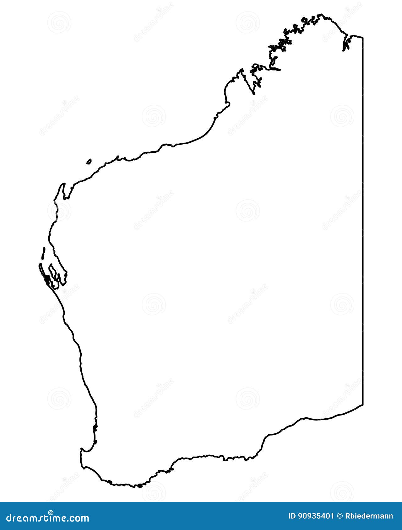 Map of Western Australia stock vector. Illustration of vector - 90935401