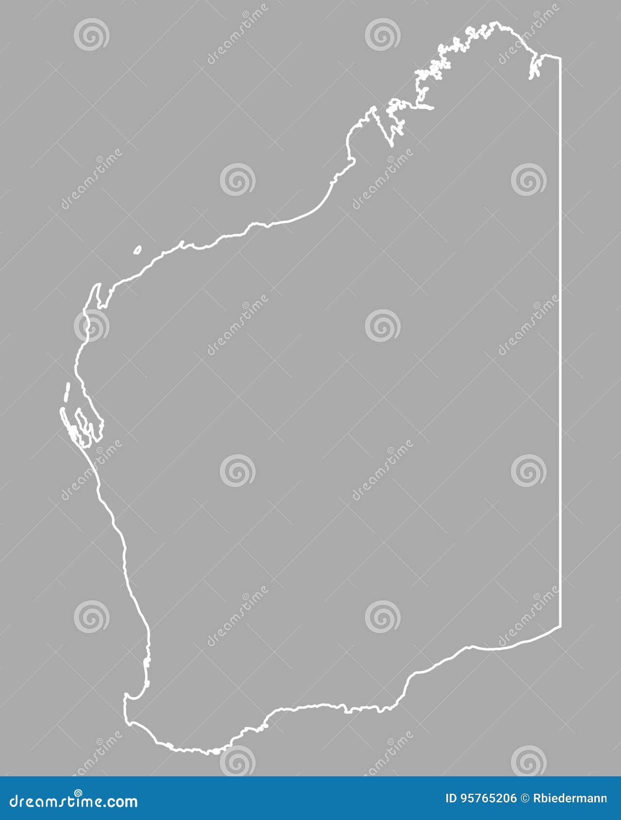 Map of Western Australia stock vector. Illustration of contour - 95765206