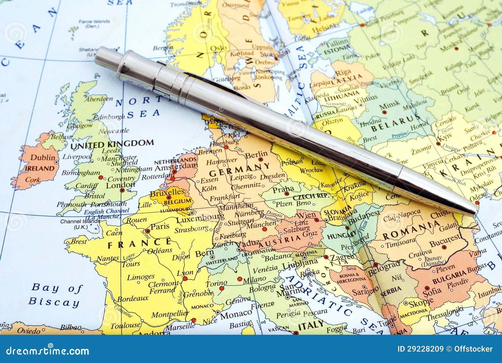 Map of Western Europe stock image. Image of colored, currency - 29228209