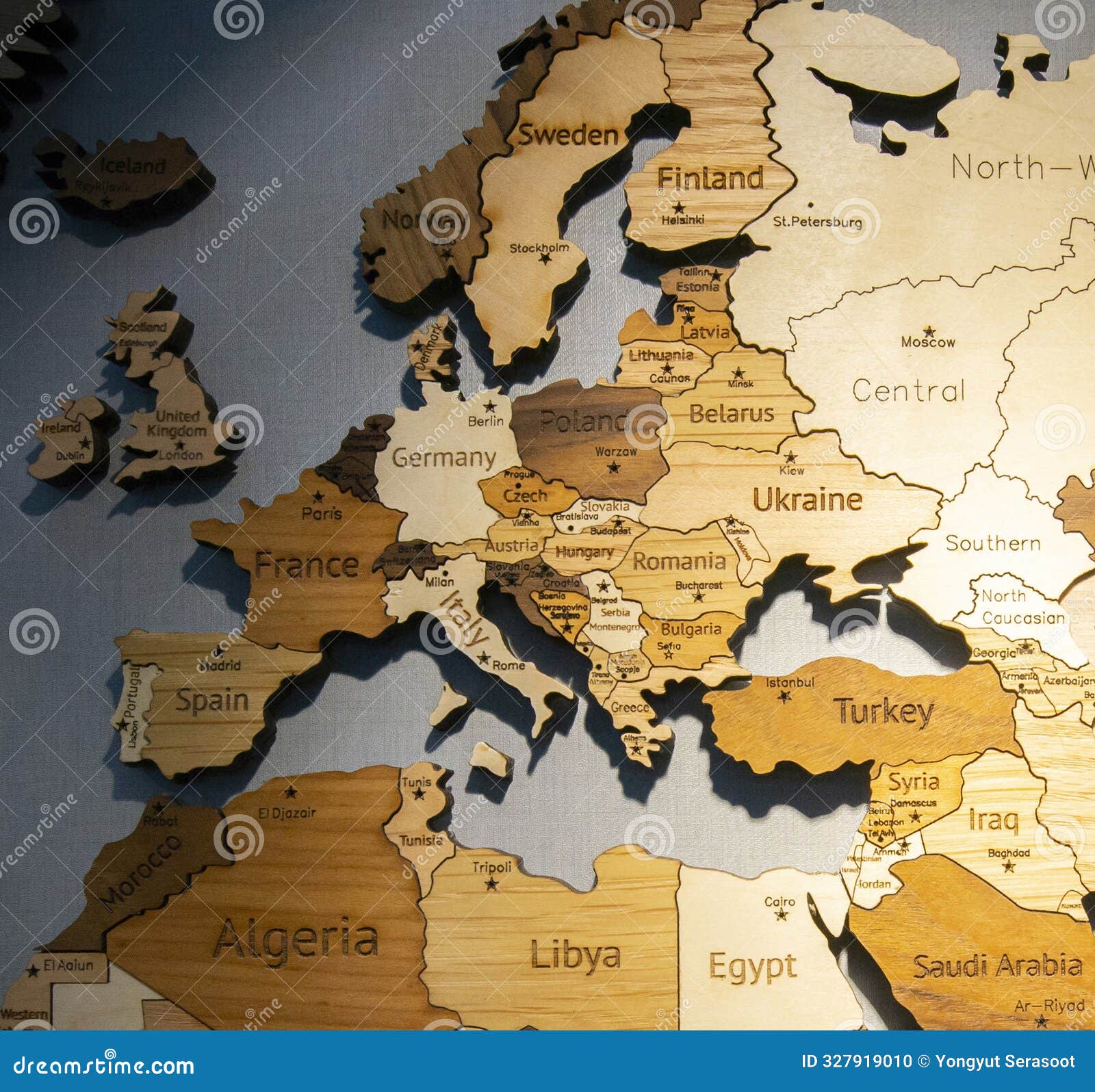 Map of Western European Countrie Stock Photo - Image of land, antique ...
