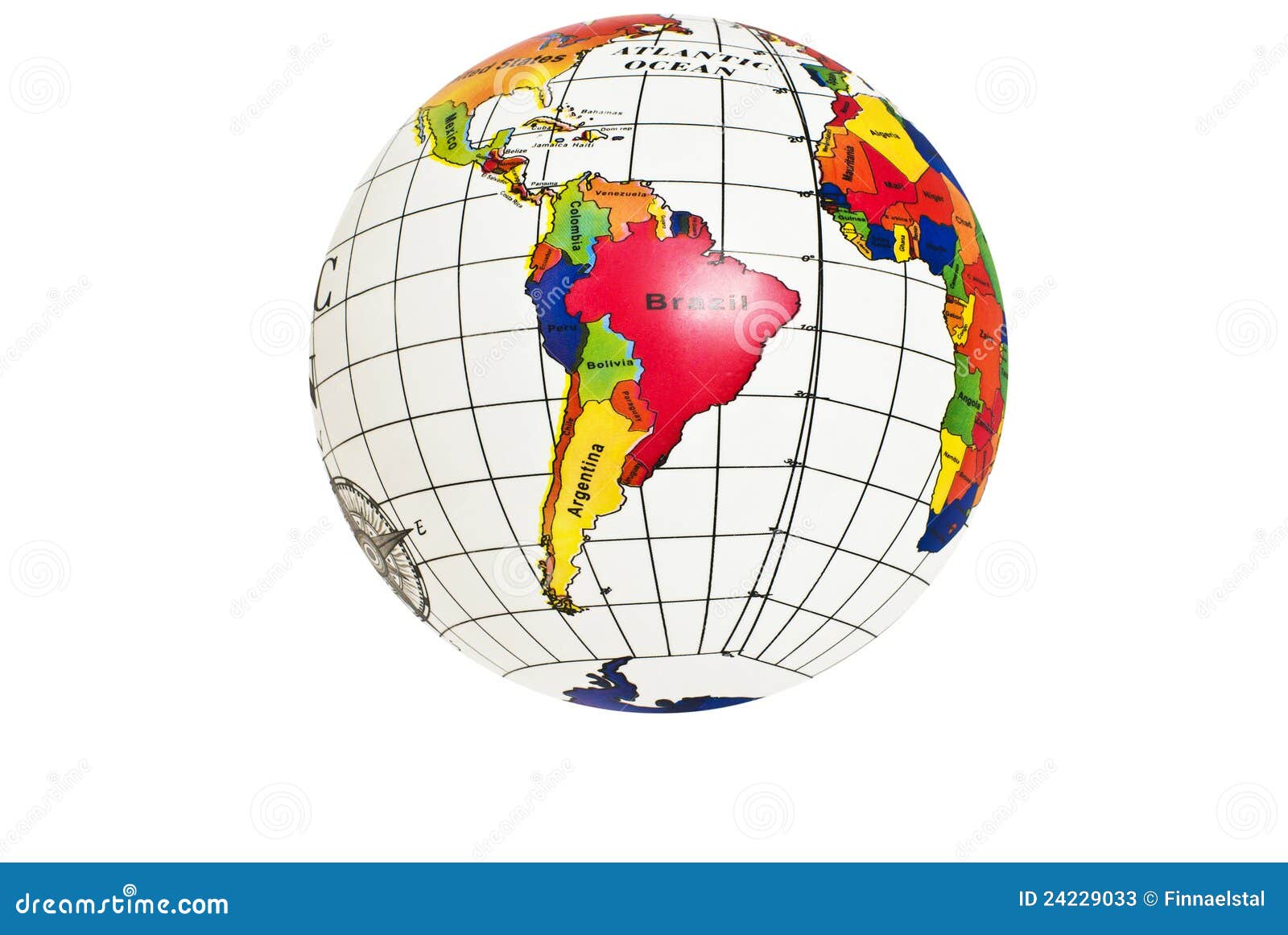 Map of Western Hemisphere of the Earth Stock Image - Image of atlantic ...