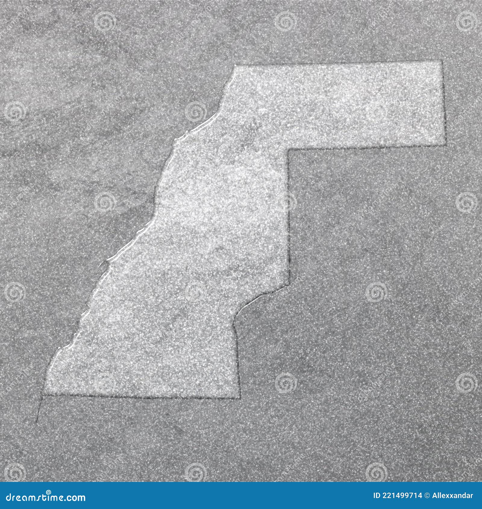 Map of Western Sahara, Silver Background Stock Illustration ...