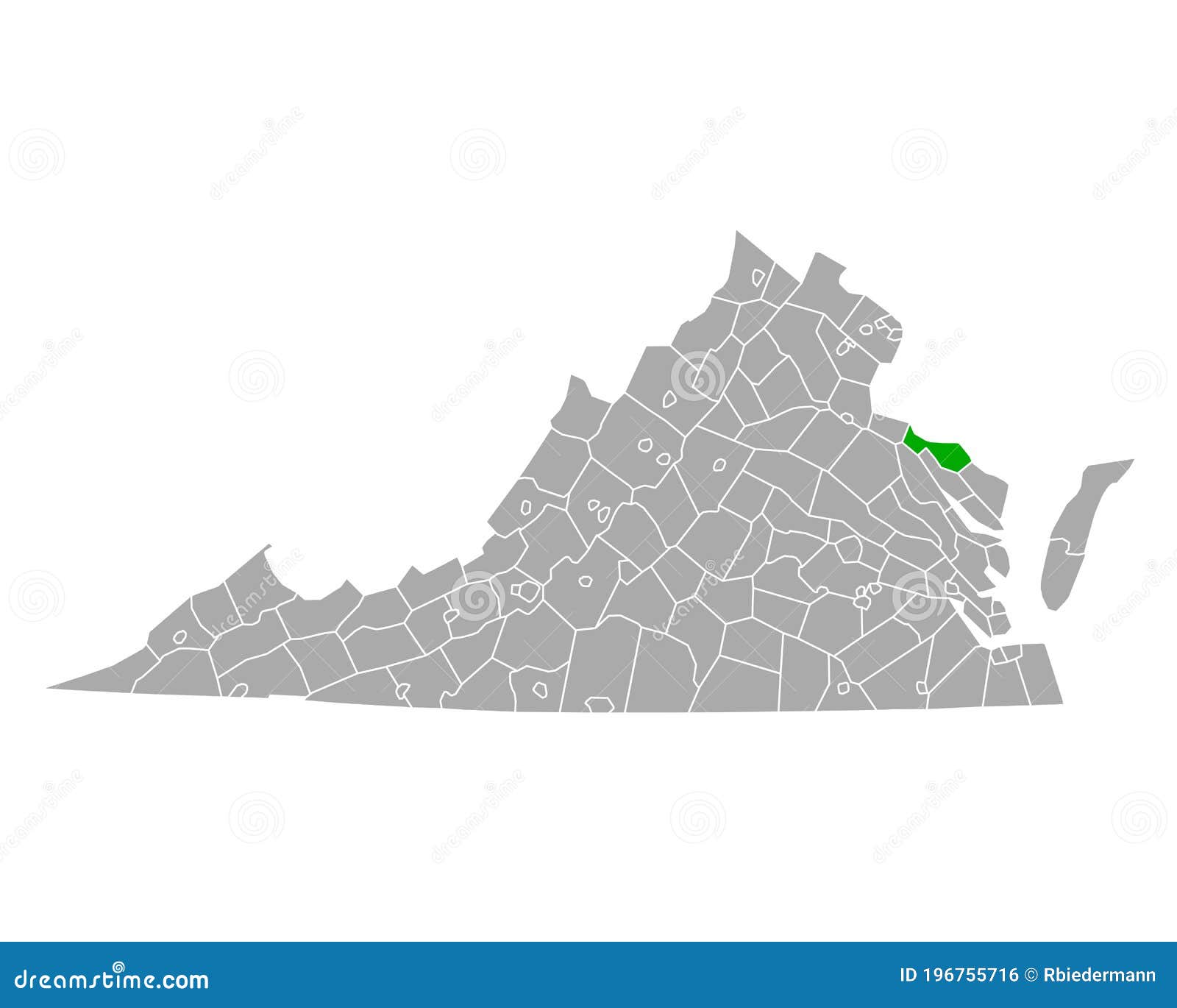 Map of Westmoreland in Virginia Stock Vector - Illustration of county ...