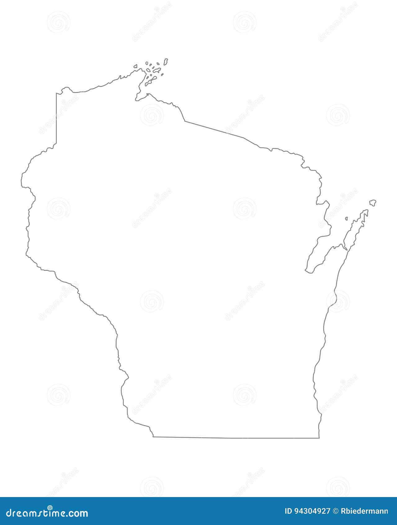 Map of Wisconsin stock vector. Illustration of line, white - 94304927