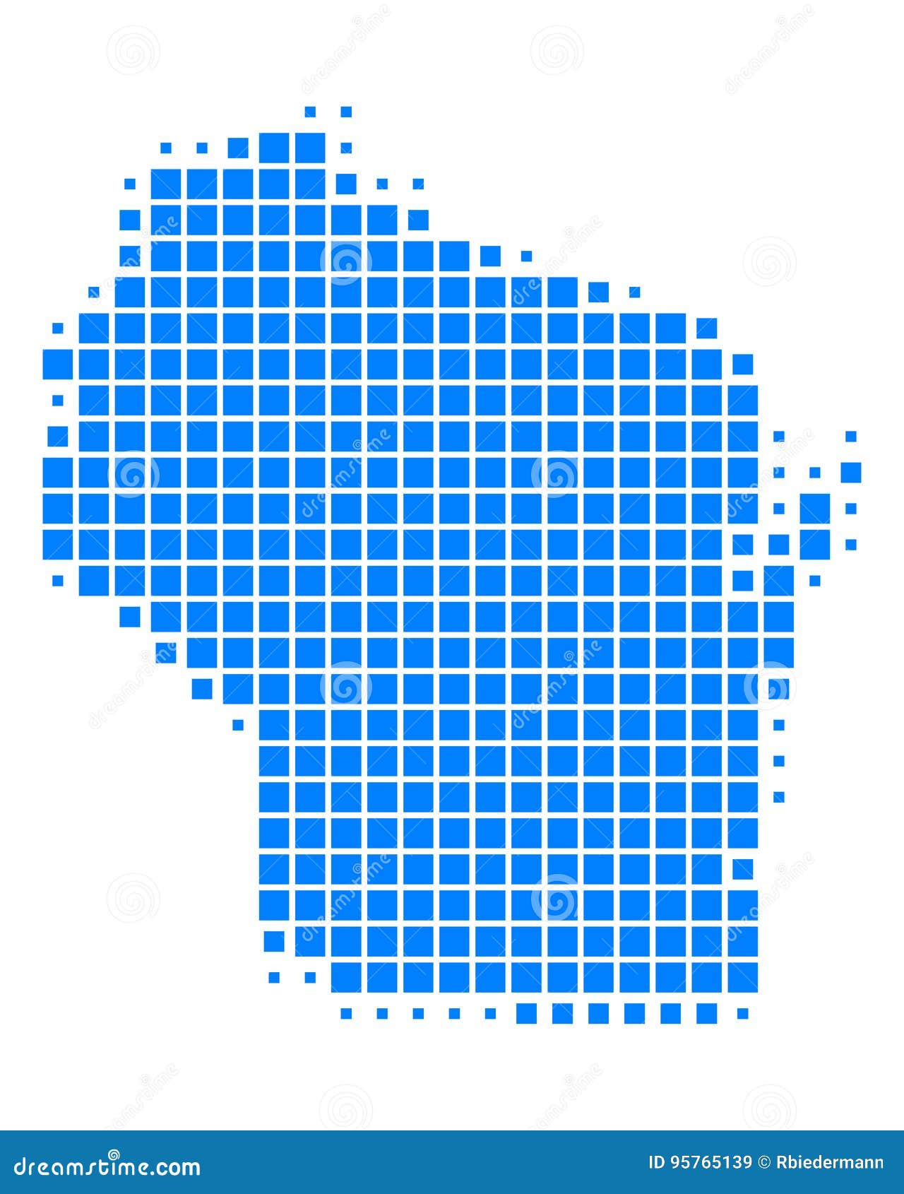 Map of Wisconsin stock vector. Illustration of blue, state - 95765139