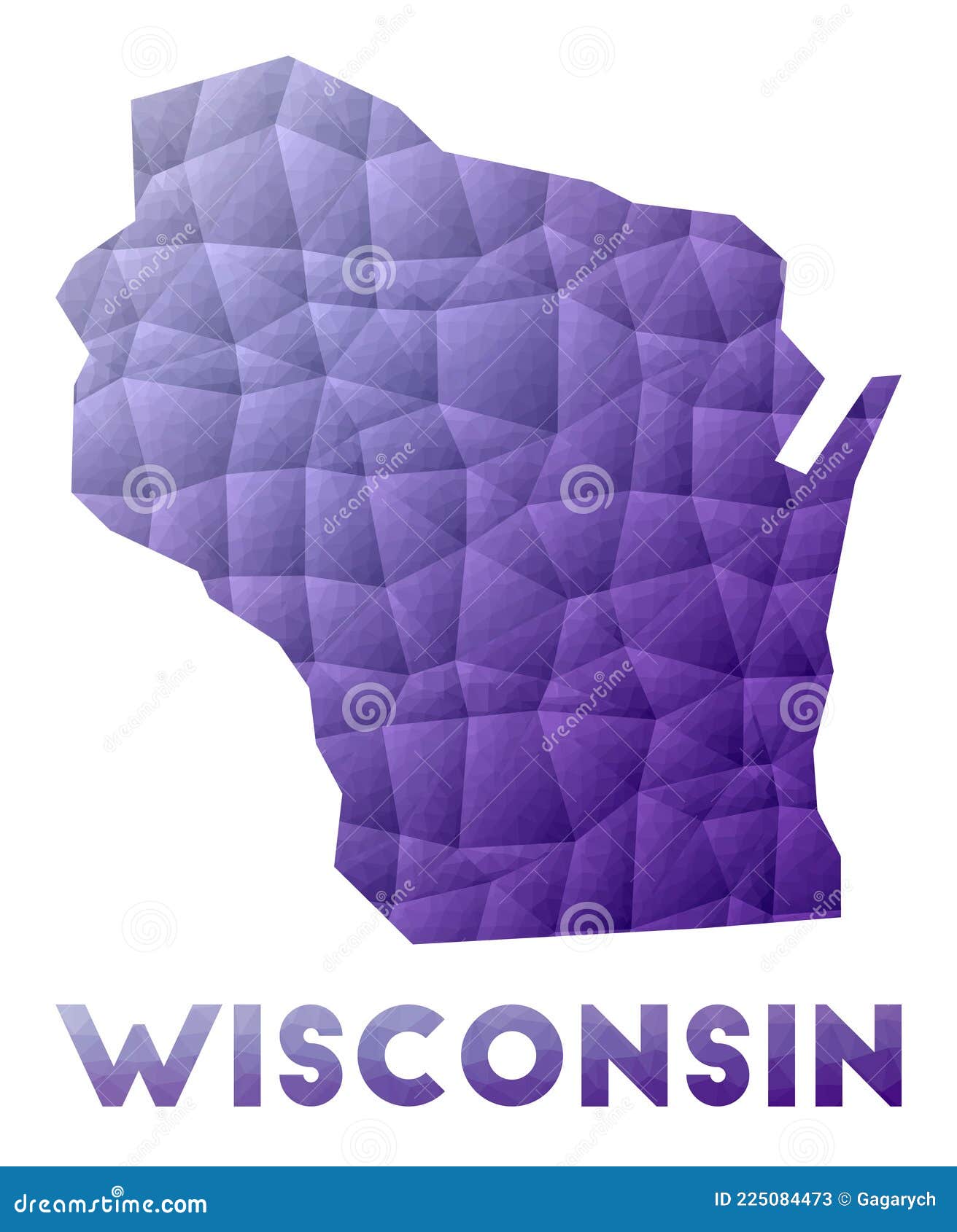 Map of Wisconsin. stock vector. Illustration of location - 225084473