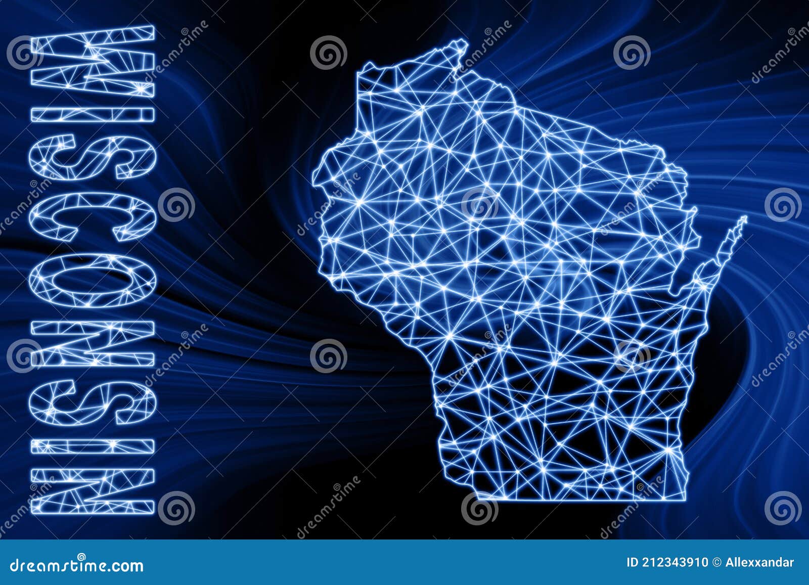 Wisconsin Line Art Map Vector Illustration | CartoonDealer.com #105386686