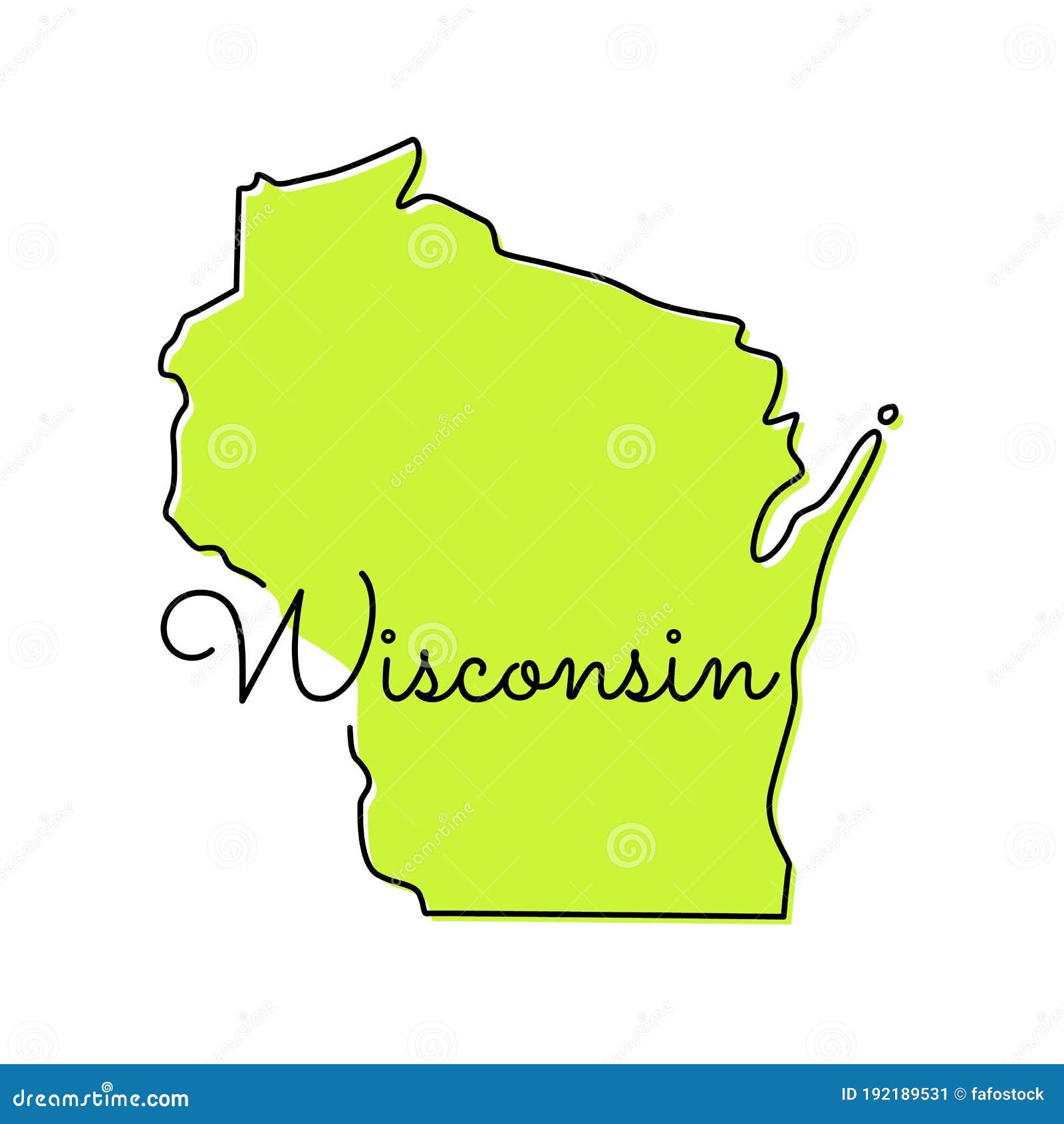 Map of Wisconsin Vector Design Template. Stock Vector - Illustration of ...